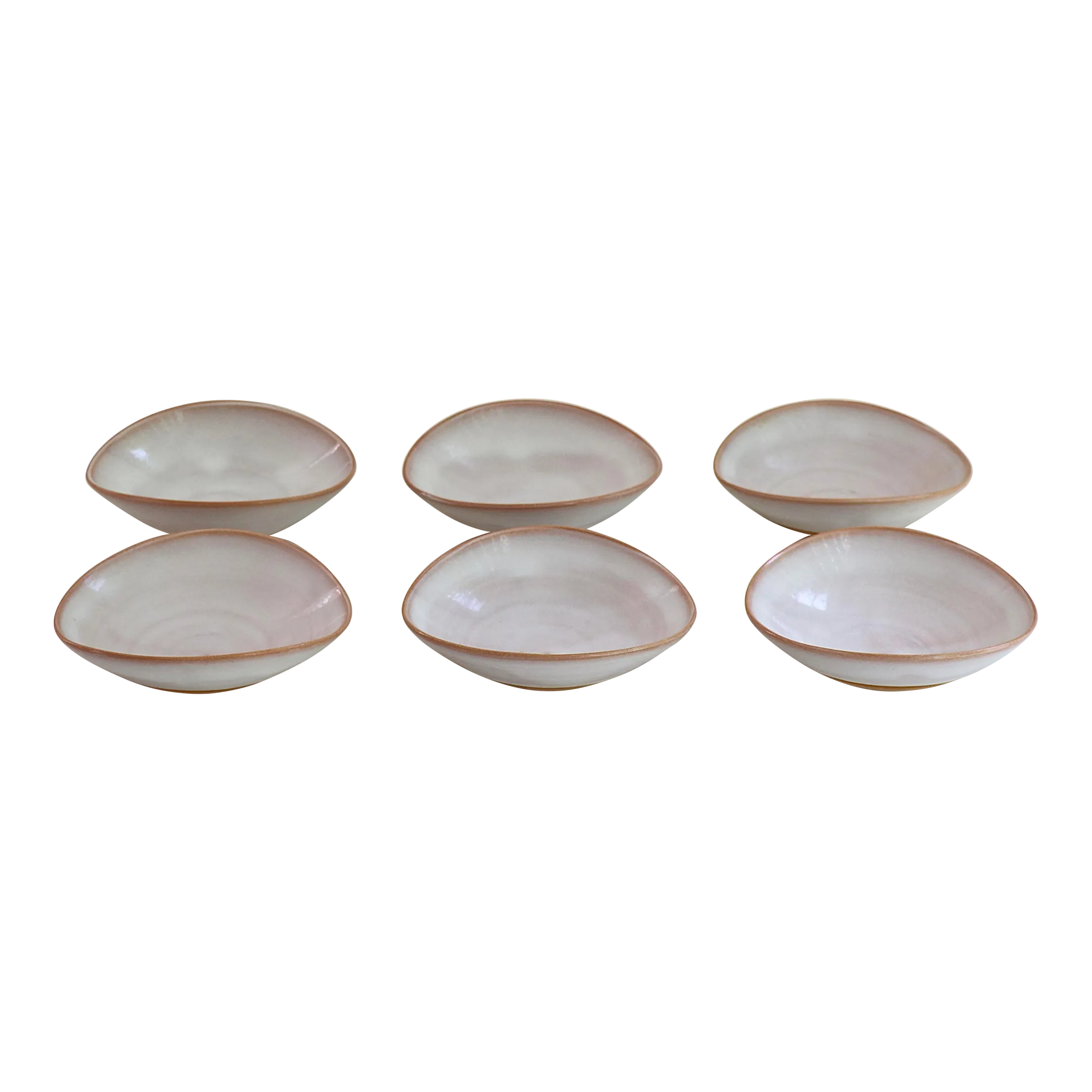 1970s Japanese Moonstone Bowls - Set of 6 | Chairish
