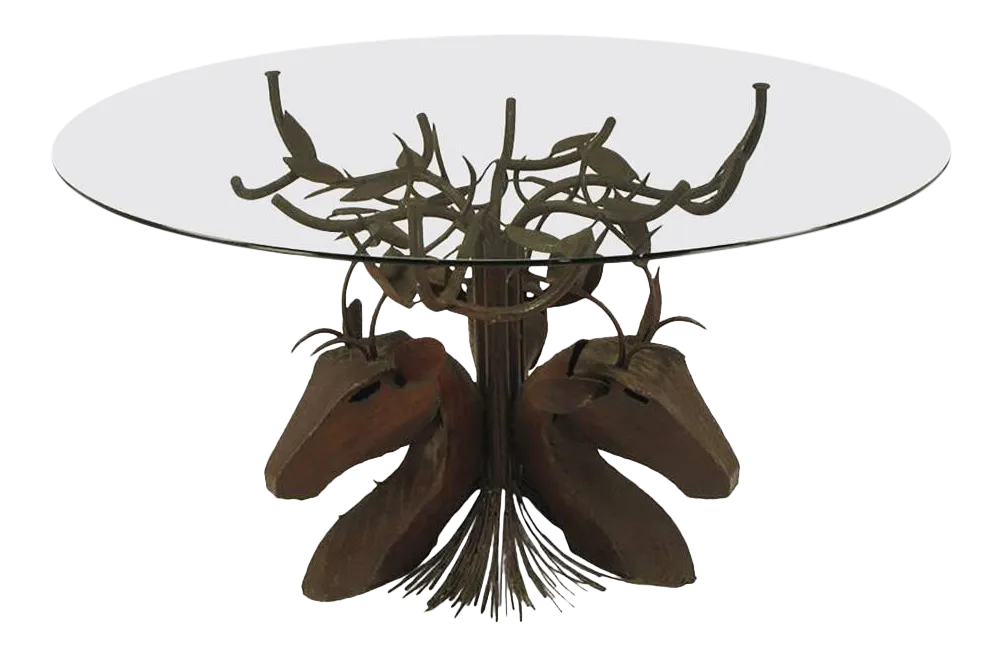 Studio Steel Sculpture Deer Trio Dining Table | Chairish