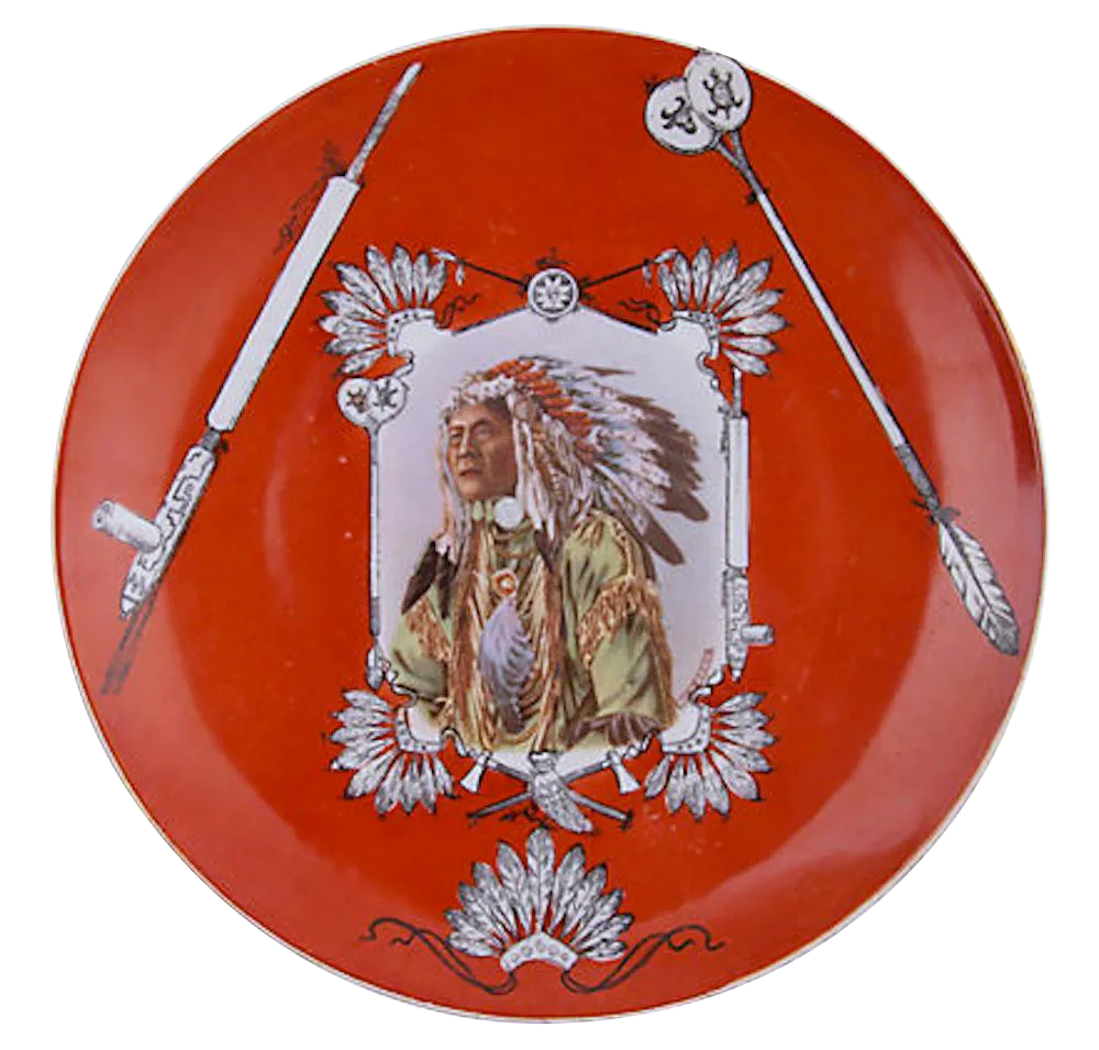 Royal Saxe Chief High Hawk Plate | Chairish