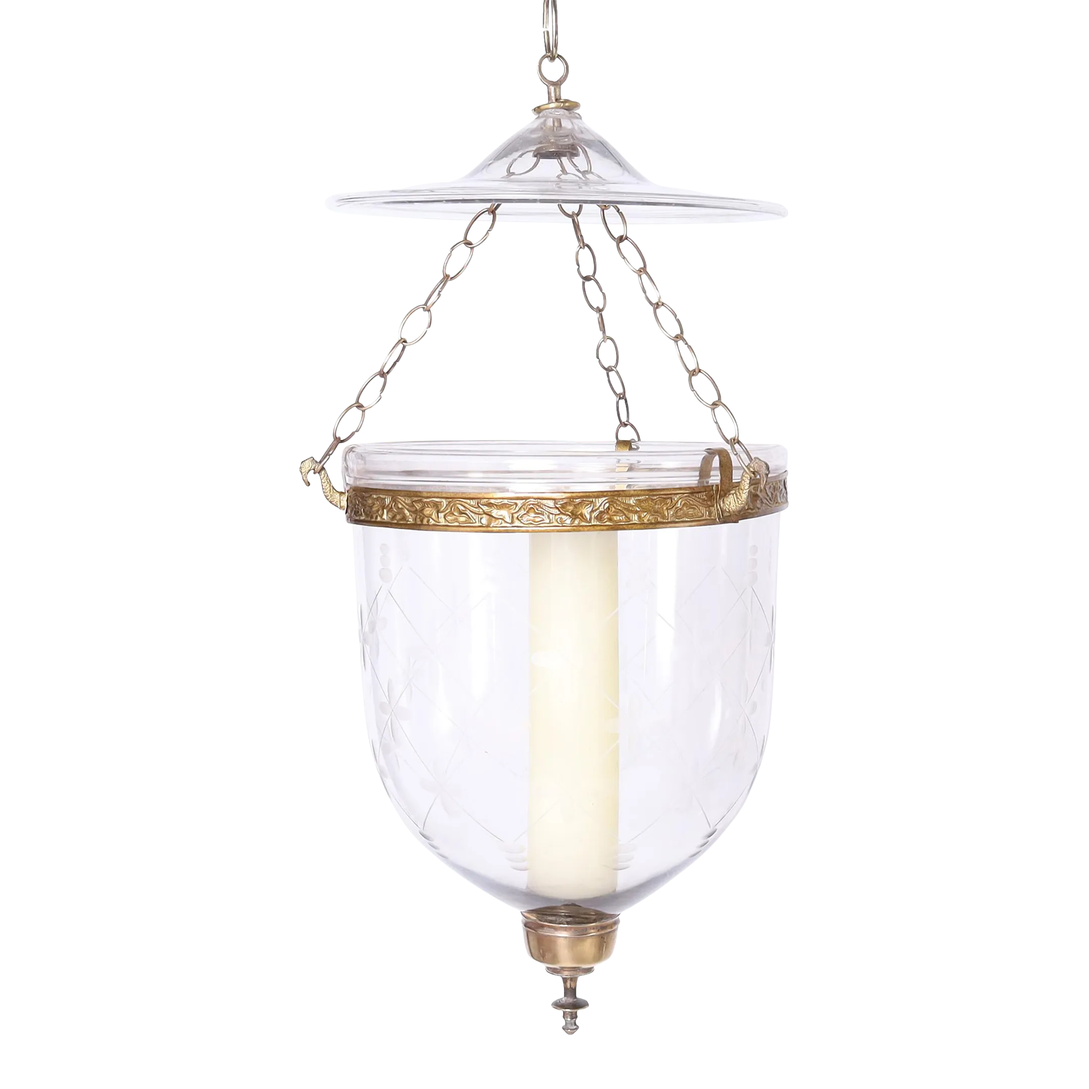 Antique Smoke Bell Light Fixture | Chairish