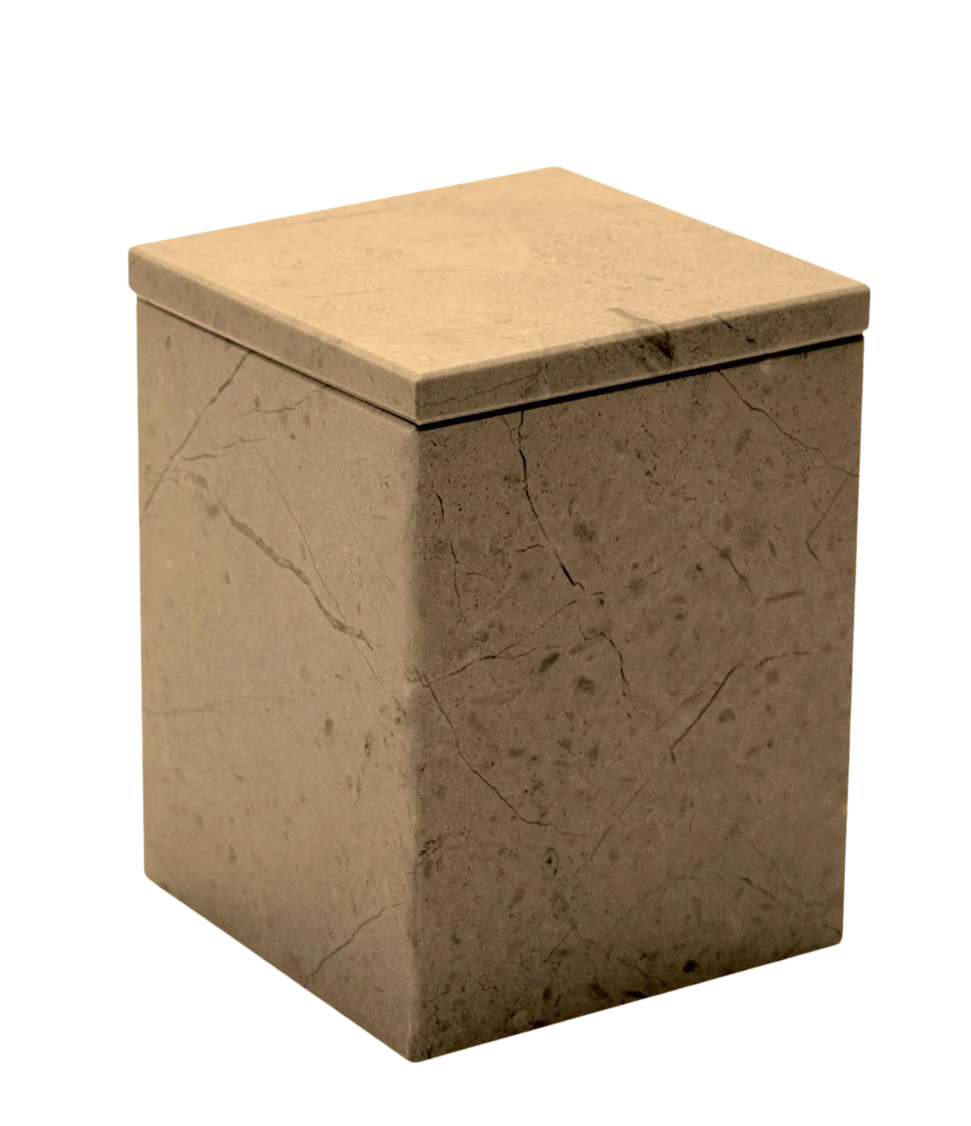 Tan Marble Canister | Chairish