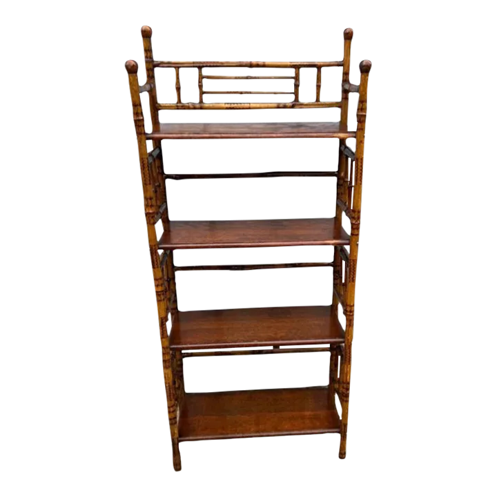 19th Century Antique Four Tier Bamboo Rack. | Chairish