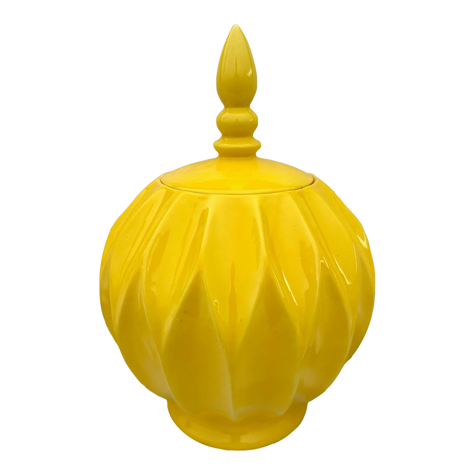 Casa1315 Yellow Geometric Lidded Container | Chairish