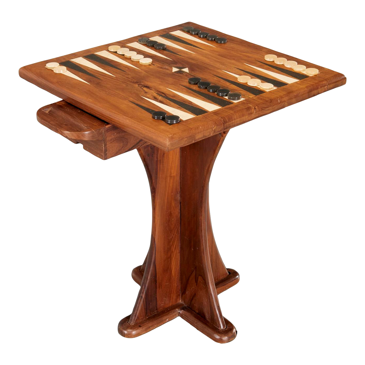 Vintage Don Shoemaker Style Backgammon Table | Chairish
