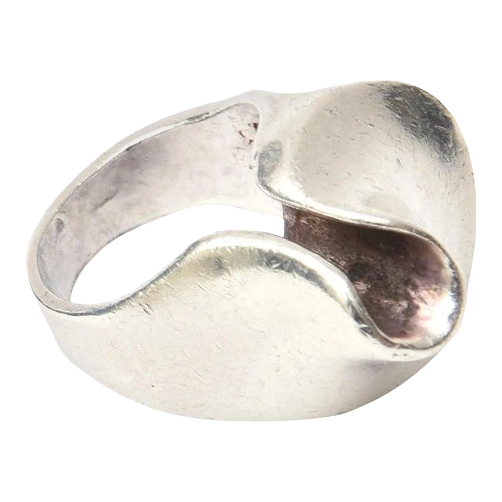 Vintage Sterling Silver Sculptural Modernist Ring Hallmarked Size 5.25 ...