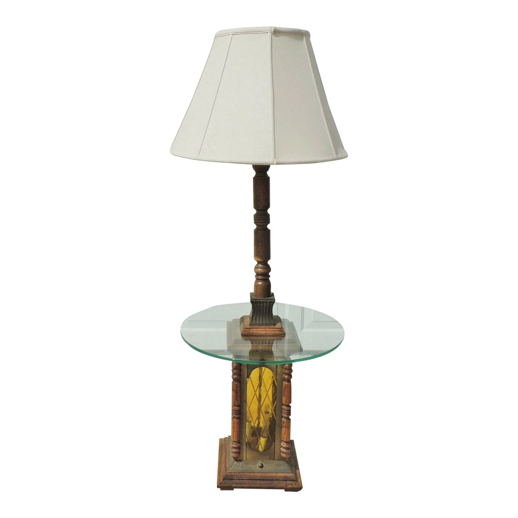 Mid 20th Century 3-Way Nautical Lighthouse Wood Stained Glass Lantern ...