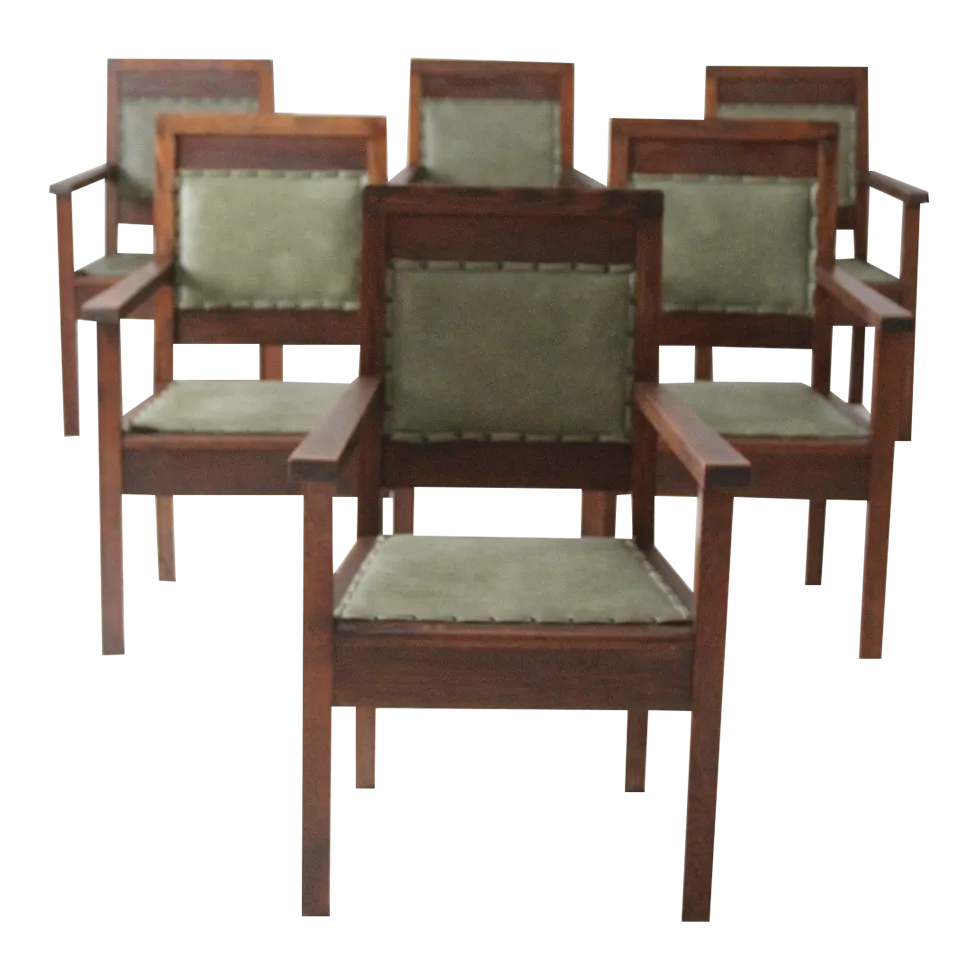 Antique Masonic Chairs Set 6 | Chairish