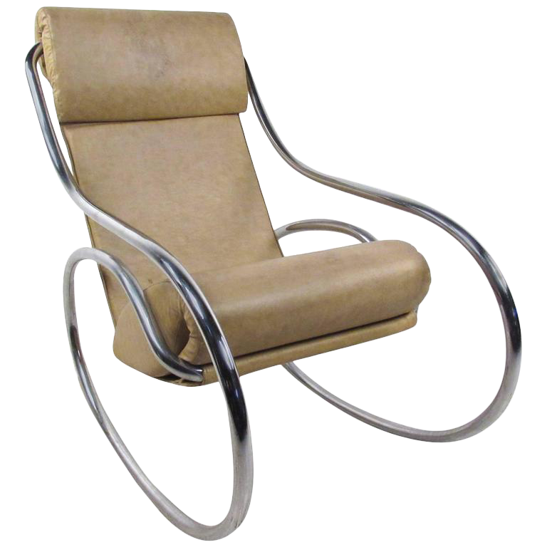 Mid Century Modern Tubular Chrome Rocking Chair Chairish