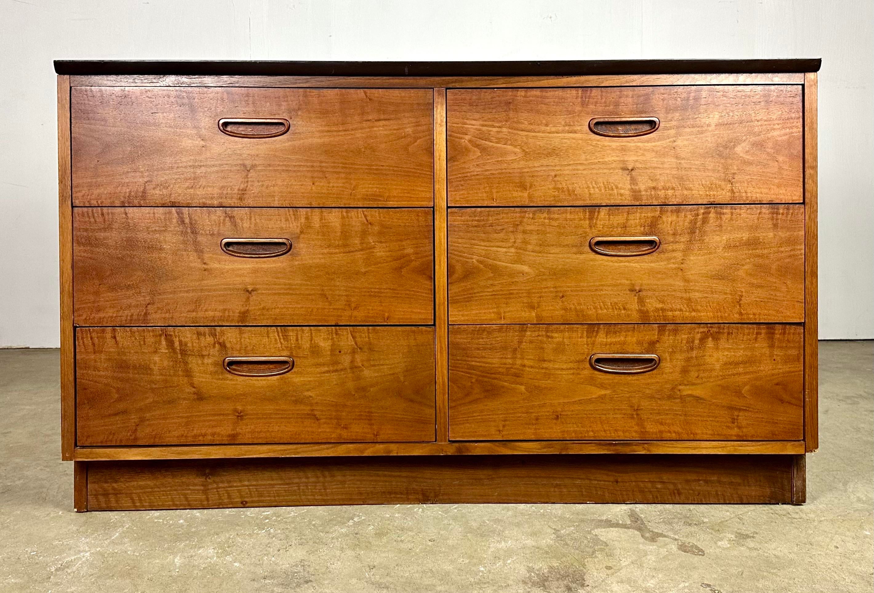 Mid Century Modern Walnut Dresser Chest of Drawers by Lane Furniture Chairish