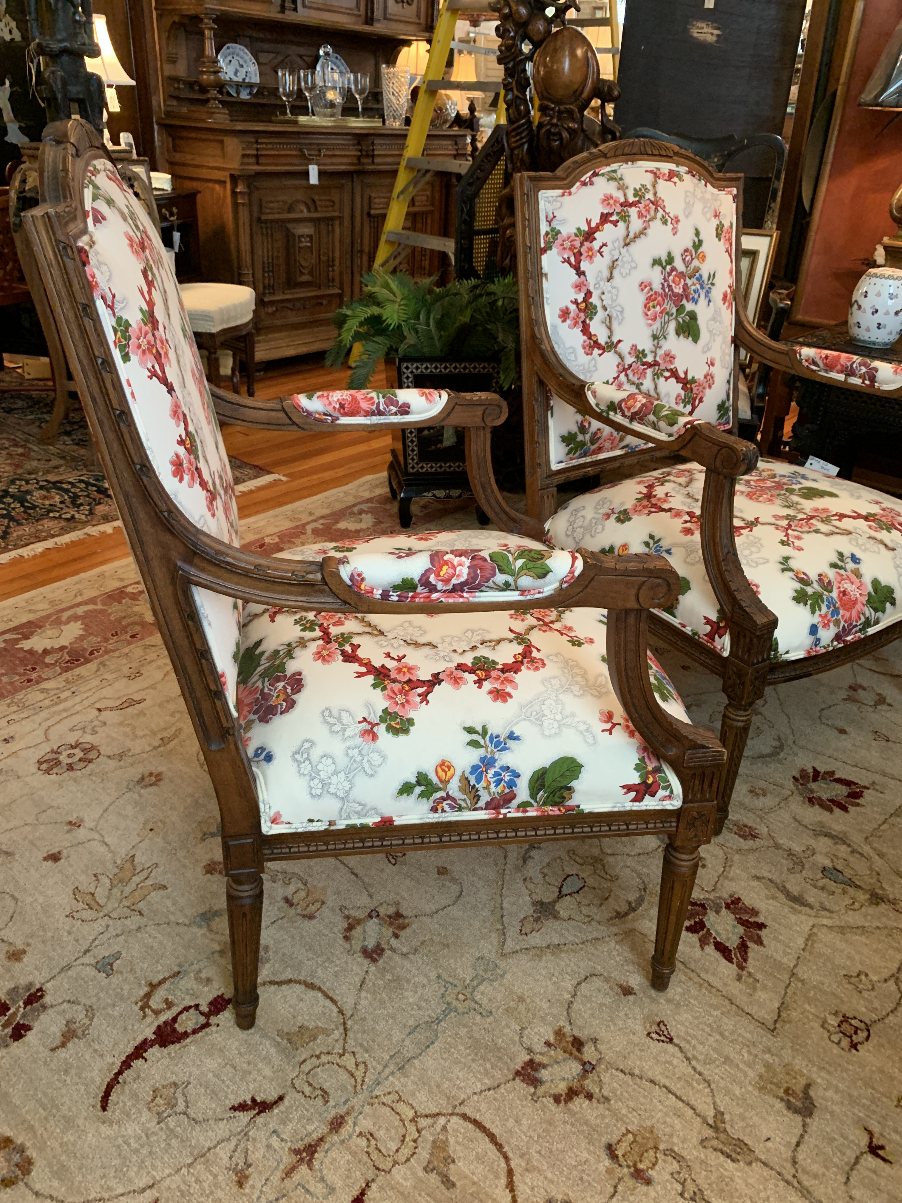 Vintage Mid Century Ethan Allen Floral Accent Chairs a Pair Chairish