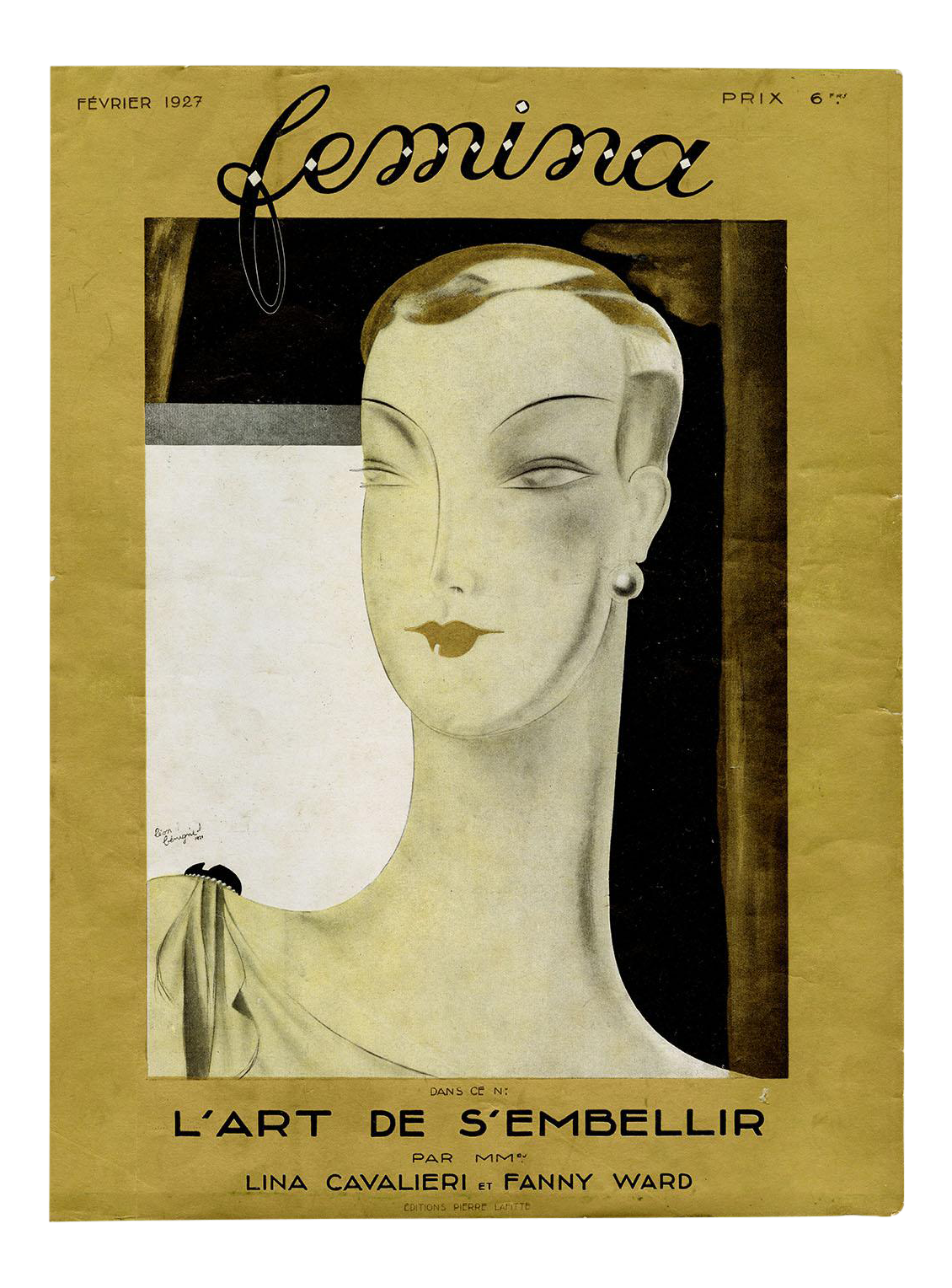 "Femina, February 1927" Original Vintage French Magazine Cover | Chairish