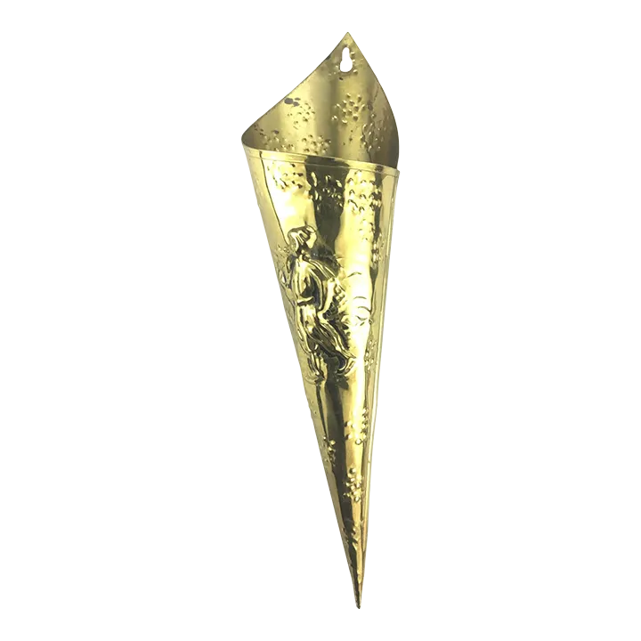 Vintage Stamped Cone Shaped Brass Wall Vase Sconce Made in England ...