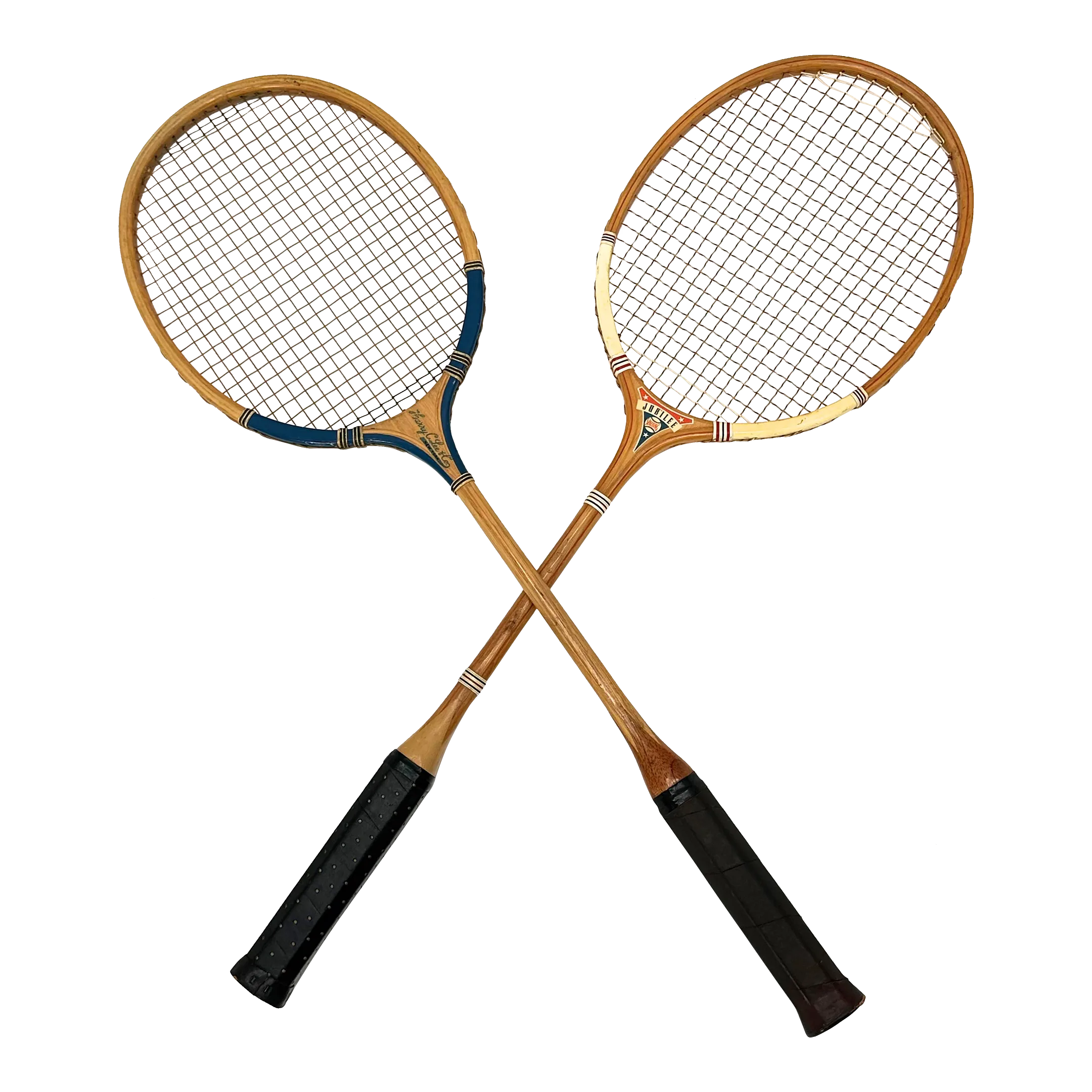 2 Vintage Mid 20th Century American Hand Made Laminated Wood Badminton ...