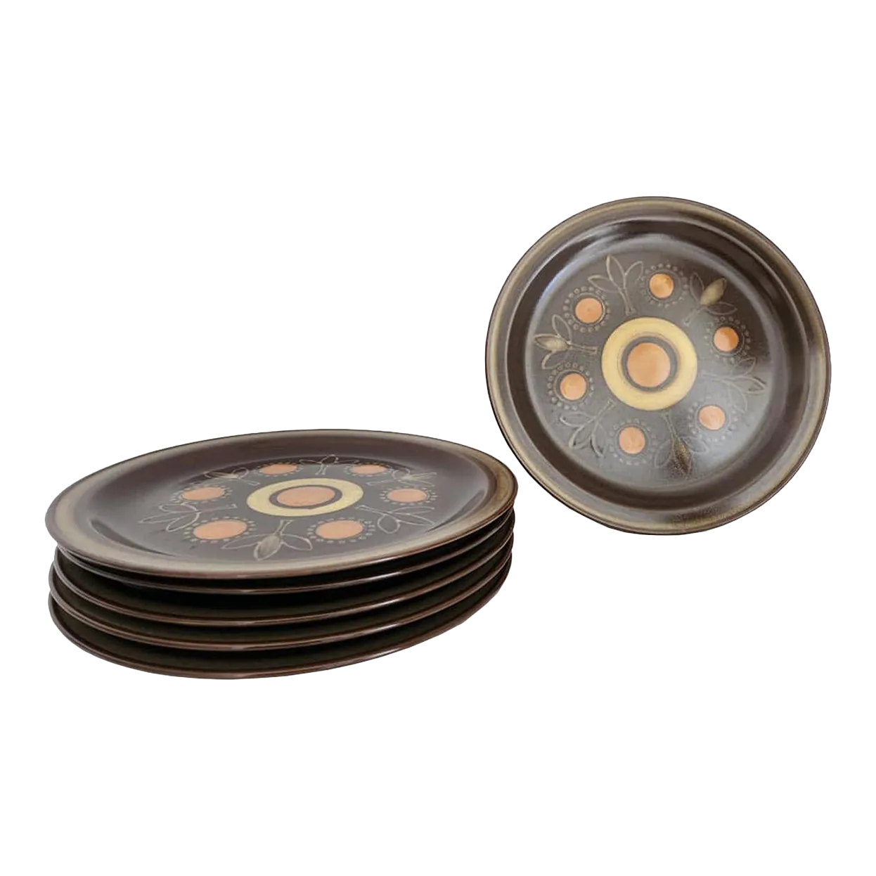 1970s Georges Briard Stoneware Dinner Plates in Aztec Pattern, Set of 6 ...