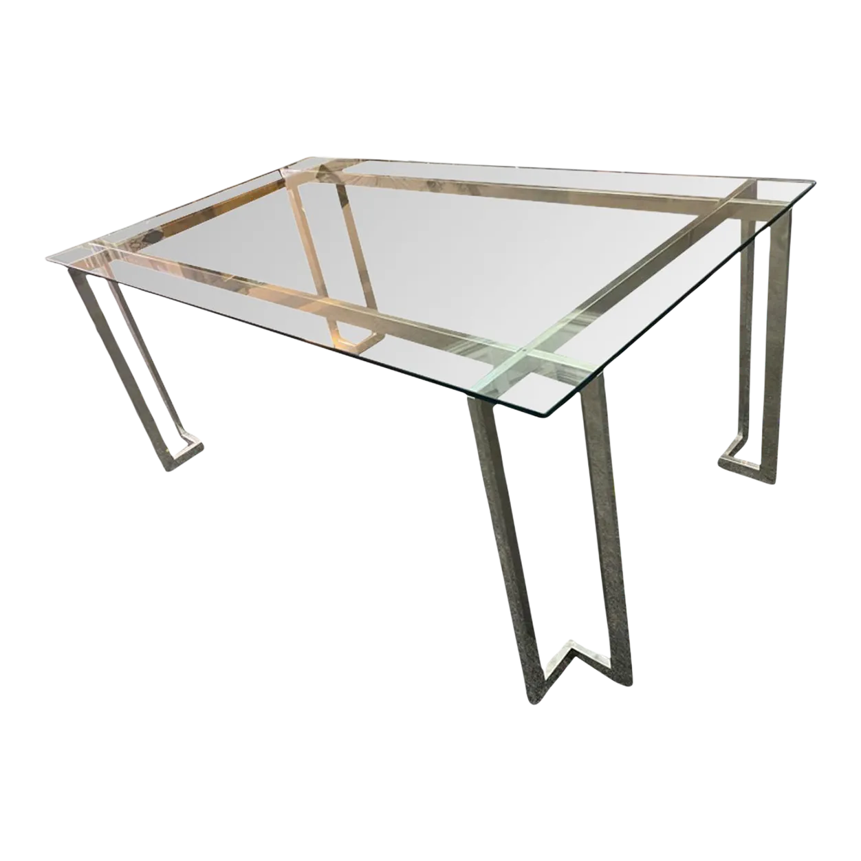 1980s Pace Modernist Square Tubular Dining Table | Chairish