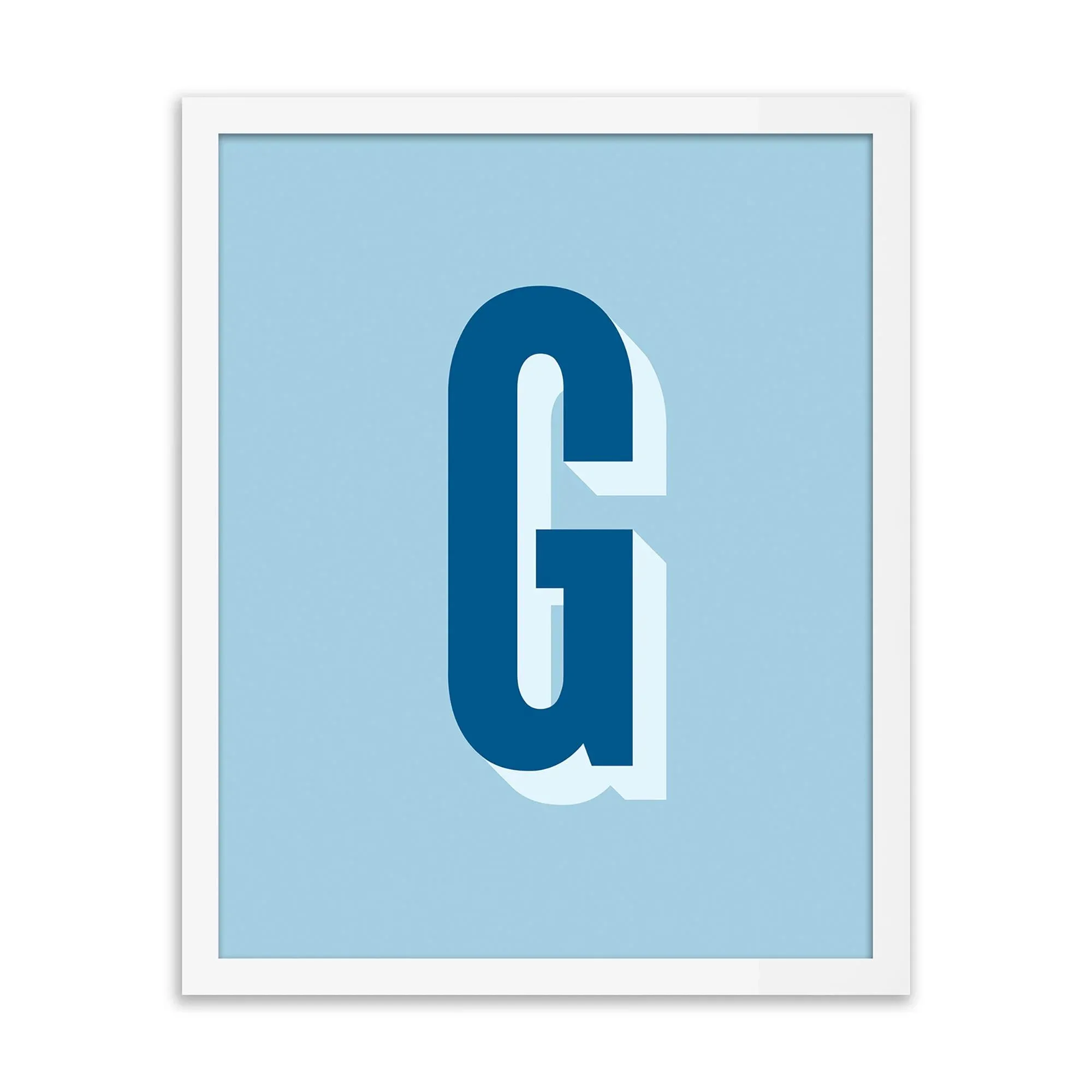 Alphabet Series in Blue, Letter G by Pencil & Paper in White Frame, XS ...