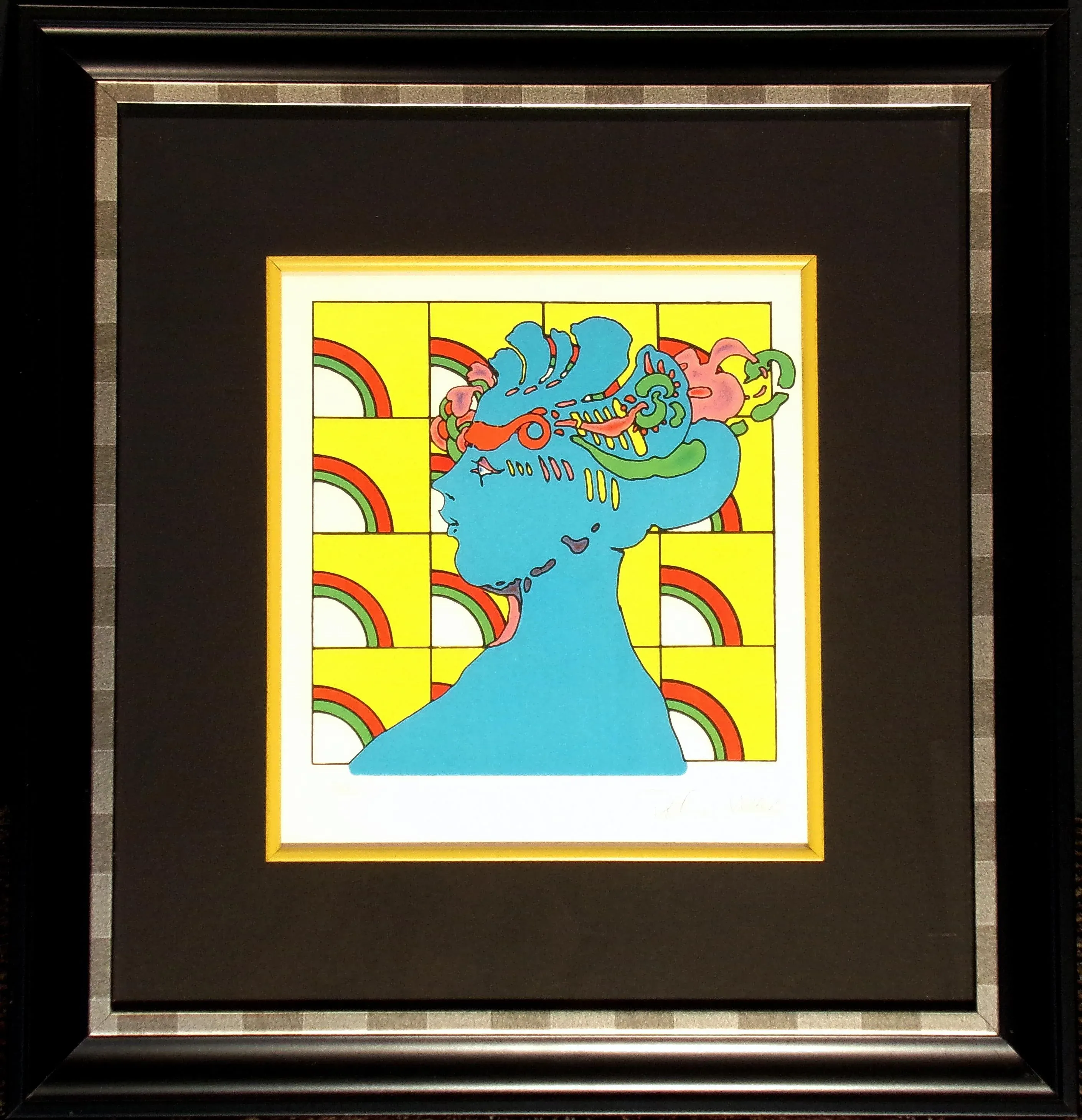 Peter Max "Lady on Pattern" Signed Fine Pop Art Framed Lithograph ...