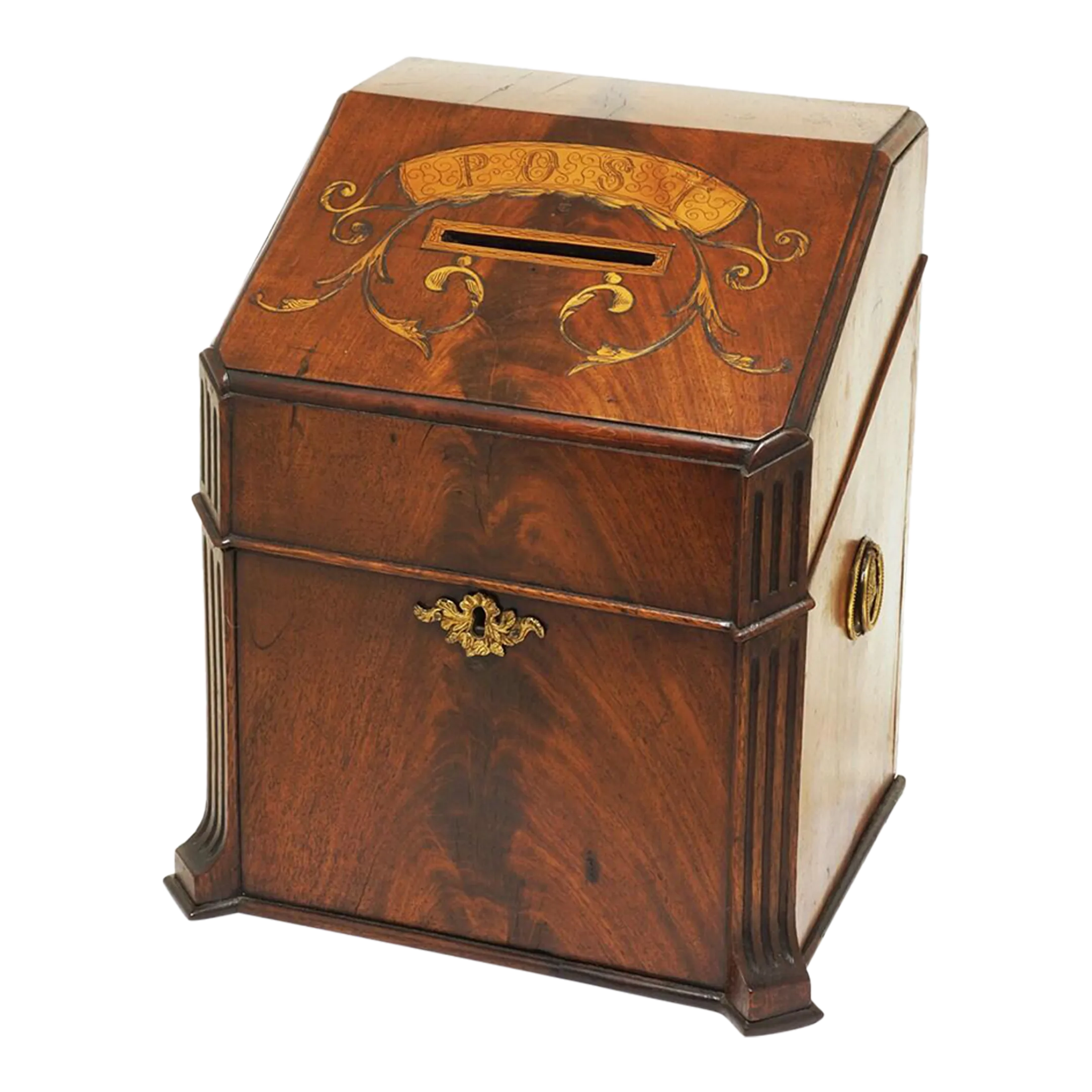 19th Century Antique Post Box Country House Letterbox, Inlaid Wood ...