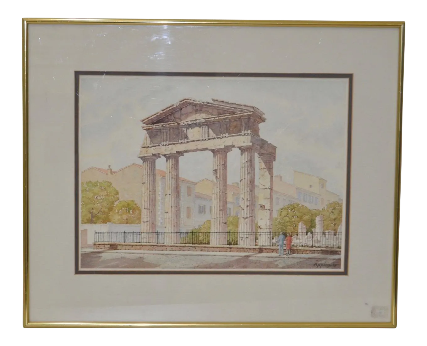 John Applegate "Athenian Ruin" Watercolor c.1950s | Chairish