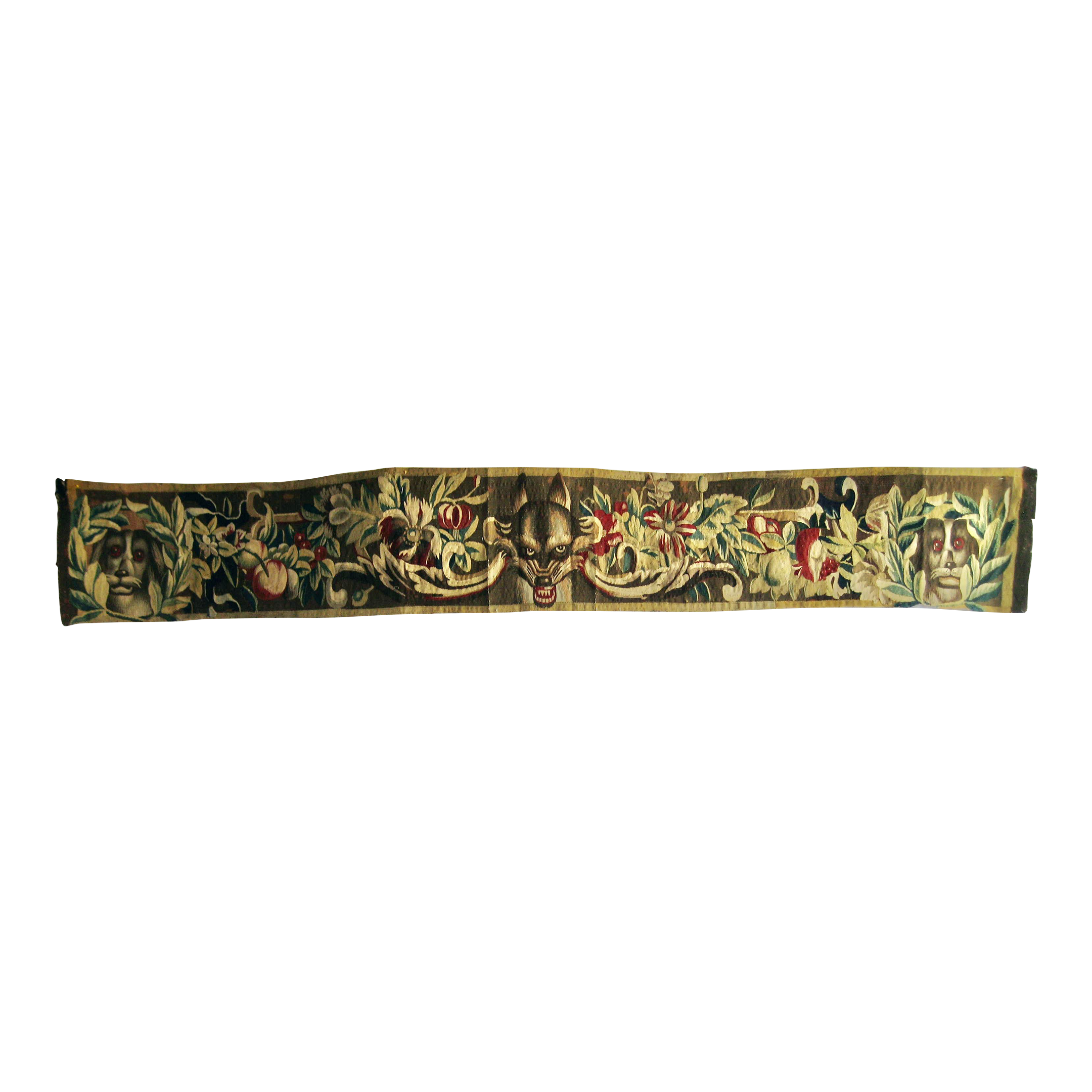 Early 1700 Hundreds Brussels Tapestry Border Showing a Wolf Piece B ...