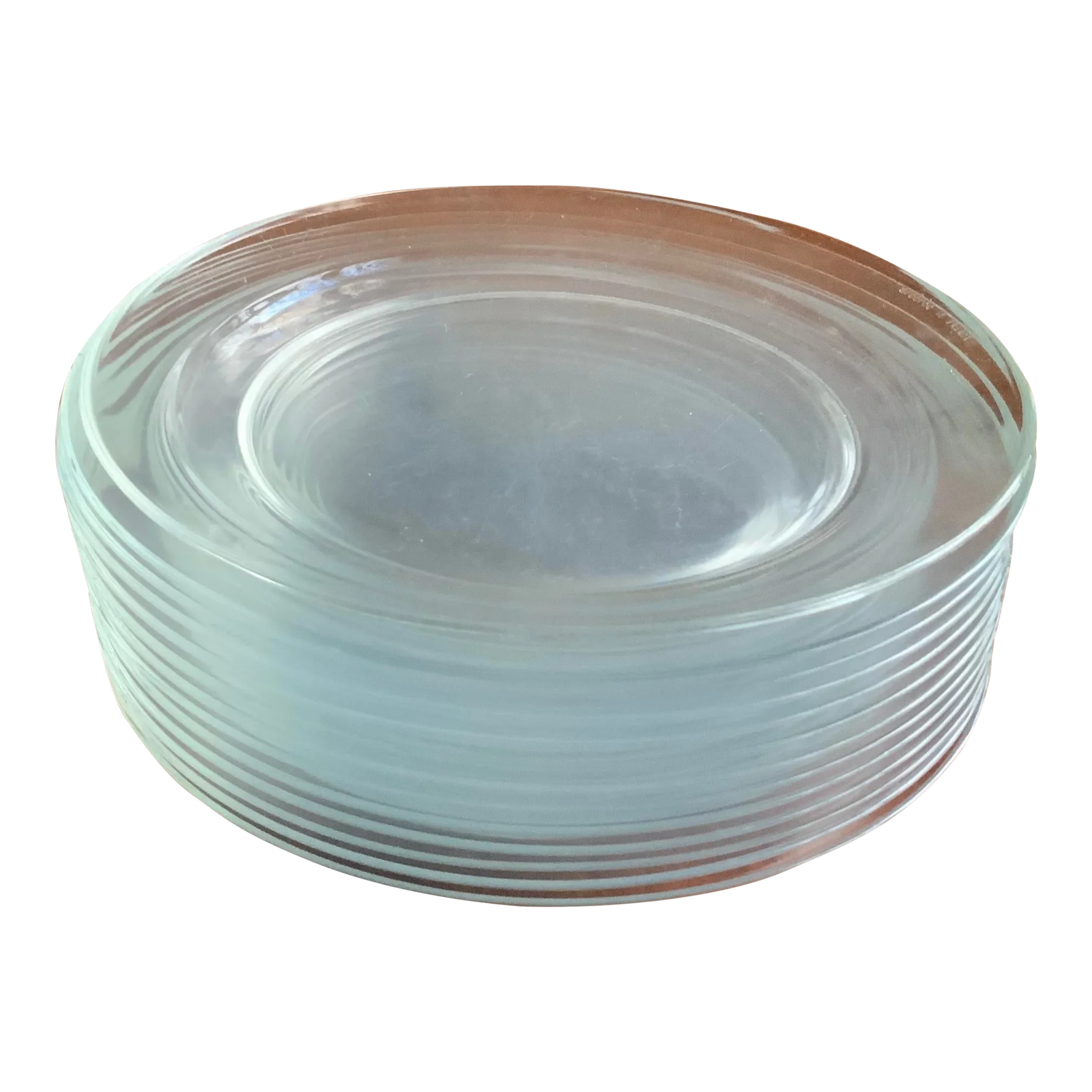 1980s French Glass Plates- Set of 12 | Chairish