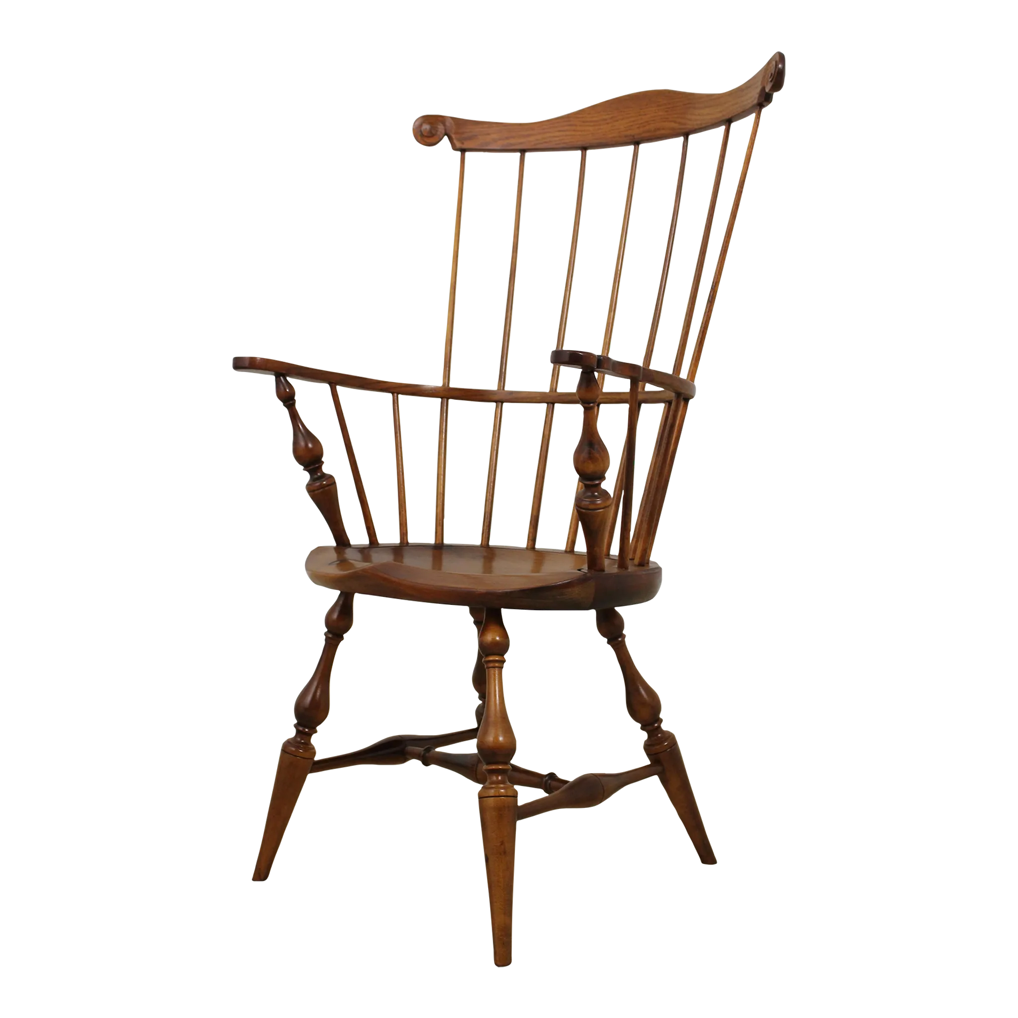 Windsor Style High Fan Back Bench Made Armchair | Chairish
