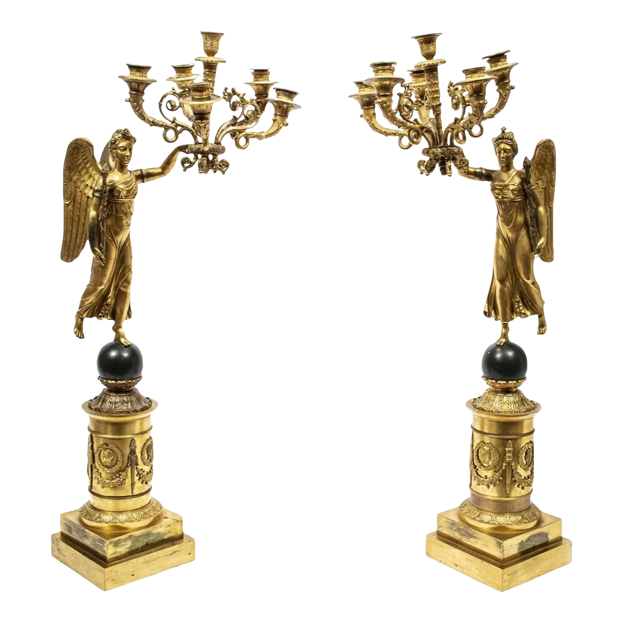 Monumental Pair of Early 19th Century French Winged Victory Candelabras ...
