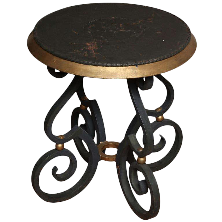 Gueridon Table With Scroll Legs | Chairish
