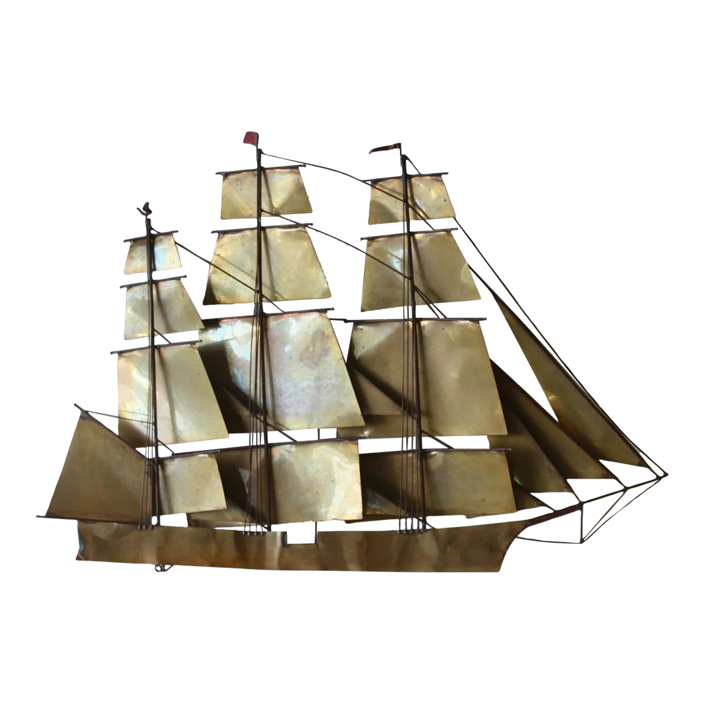 1974 Syd Godfrey Brass Chas W. Morgan Whaler Ship Wall Sculpture ...
