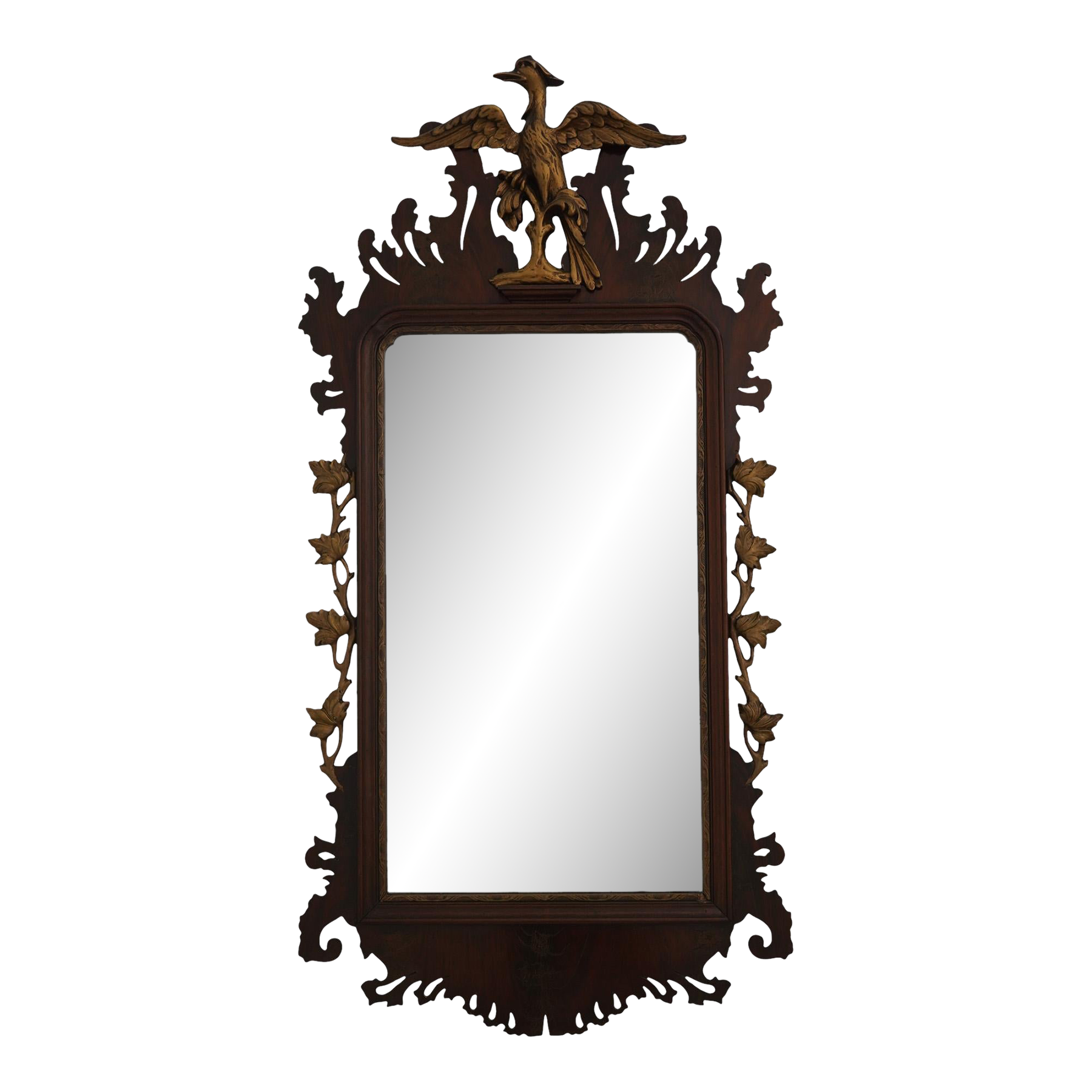 Antique Chippendale Style Mahogany Mirror W. Phoenix | Chairish