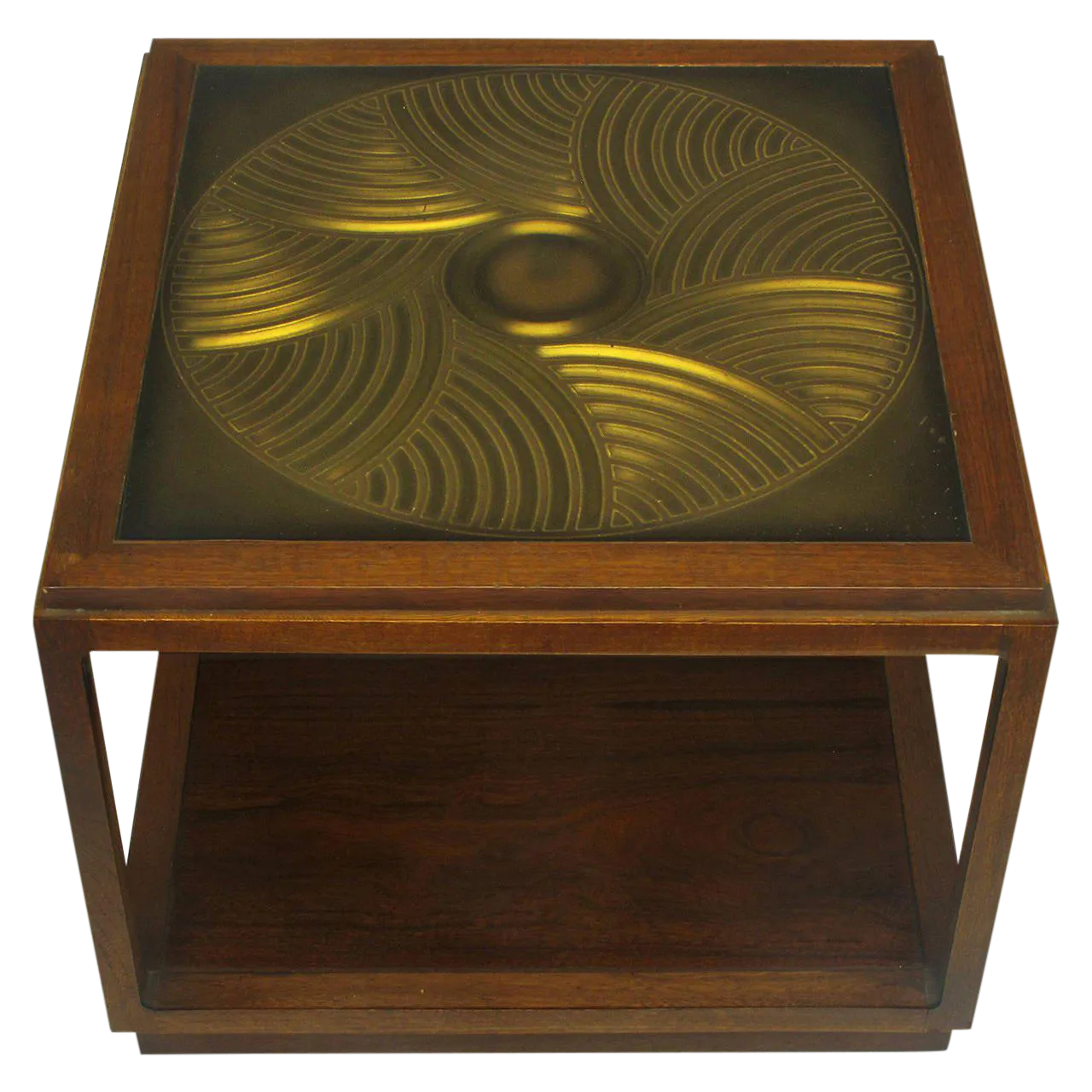 Bert England East Indian Laurel Side Table With Etched Brass Top for ...