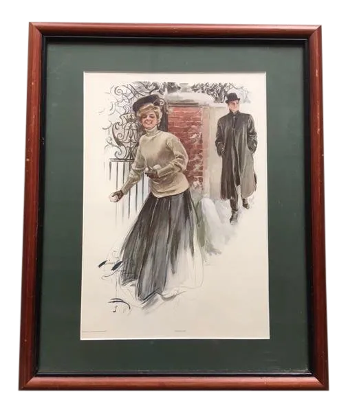 Early 1900s Harrison Fisher Framed Print | Chairish