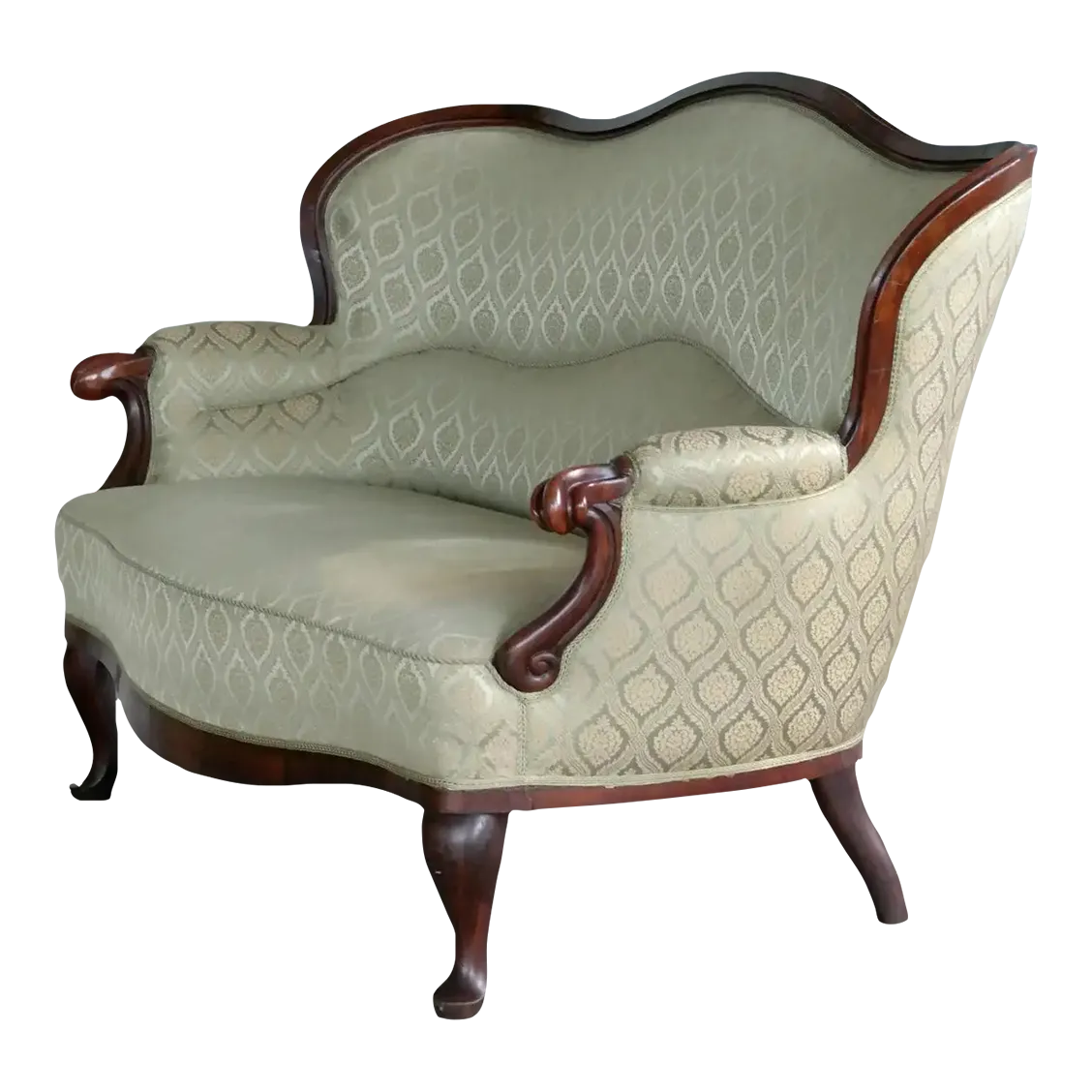Danish 1860s Rococo Revival Settee or Loveseat in Carved Mahogany ...