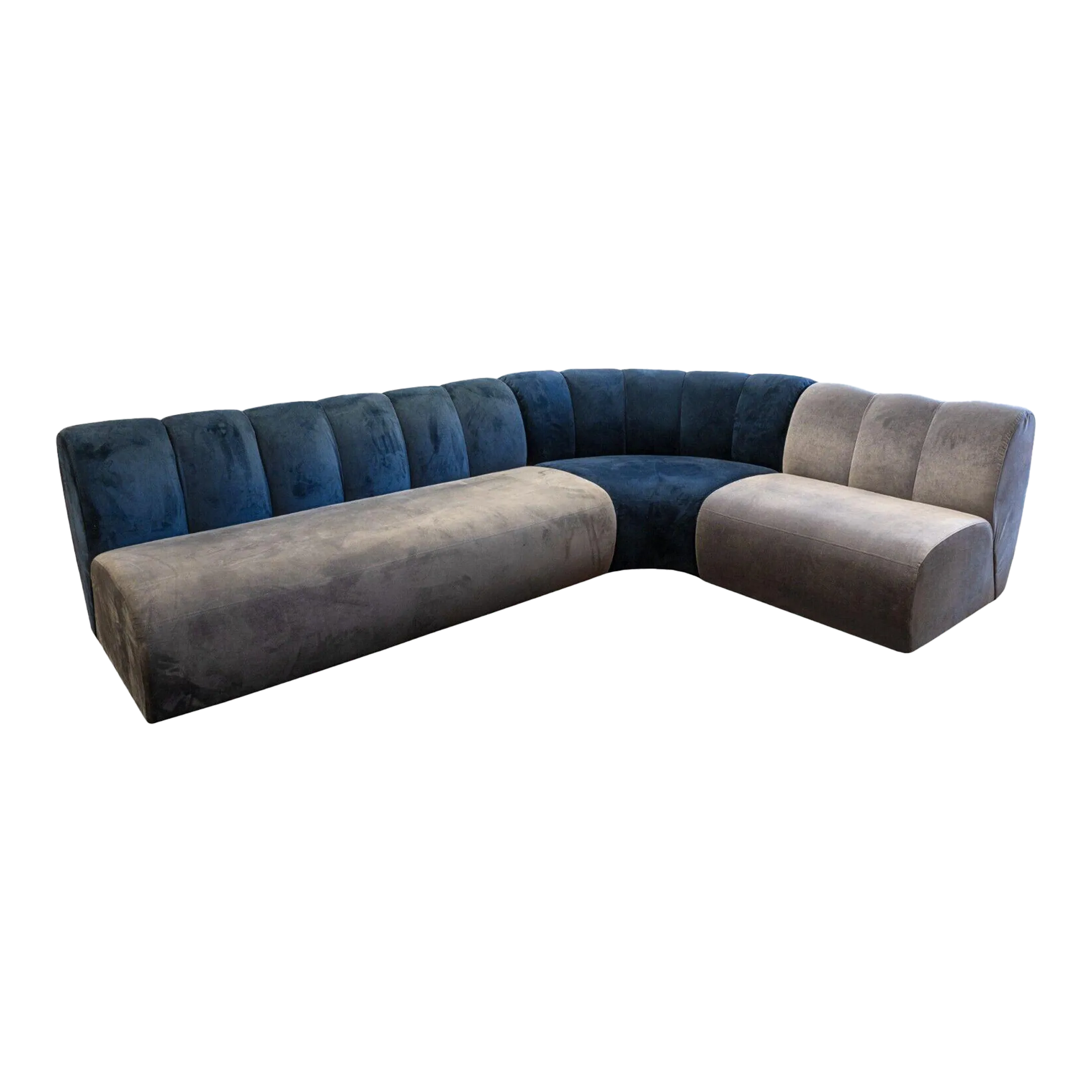 Contemporary West Elm x Steelcase Belle Prototype Navy & Grey Sectional ...