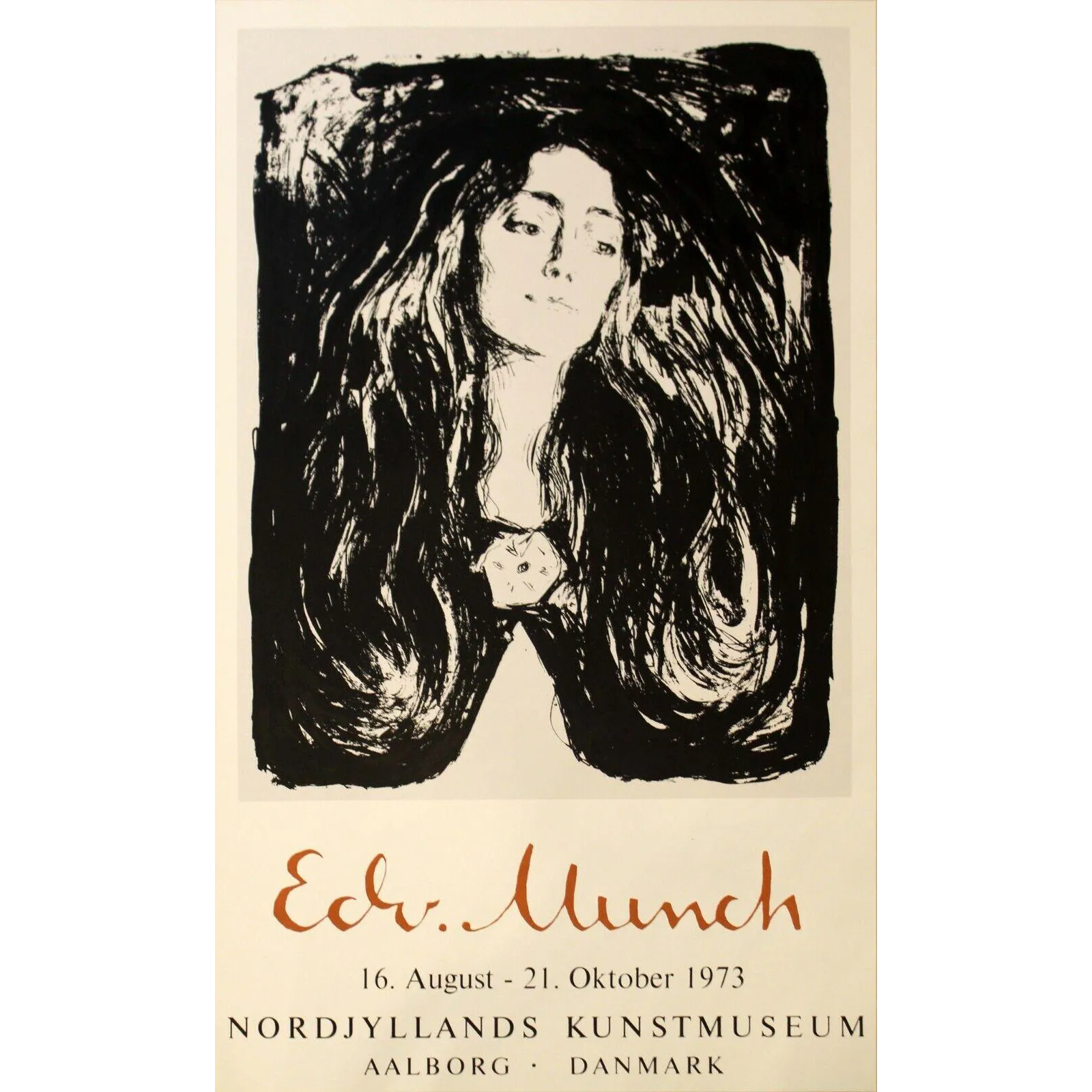 1973 Edvard Munch Nordjyllands Kunstmuseum Exhibition Poster | Chairish