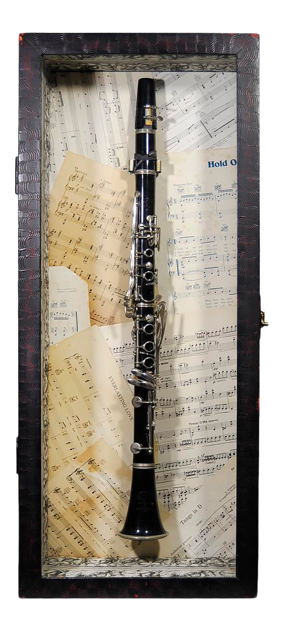 Vintage Clarinet in a Wood Shadowbox | Chairish