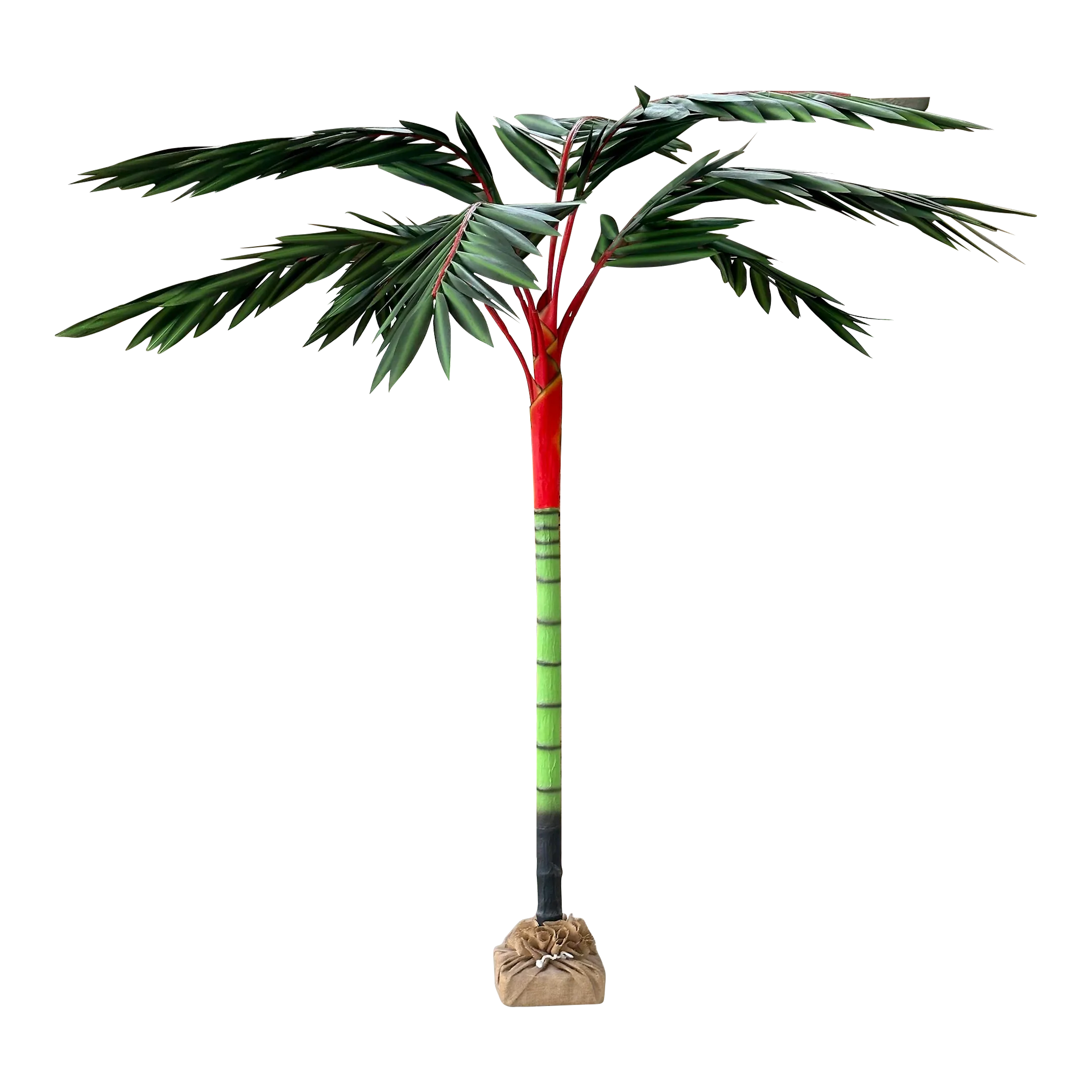 Monumental Coastal Canvas Lipstick Palm Tree | Chairish
