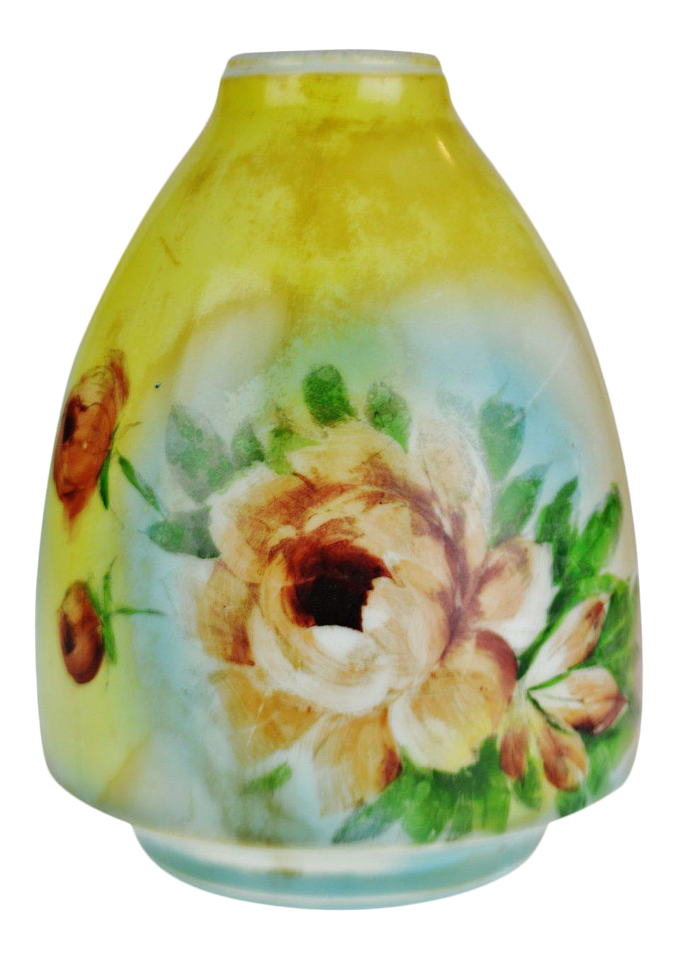 Vintage Glass Floral Design Lamp Body | Chairish