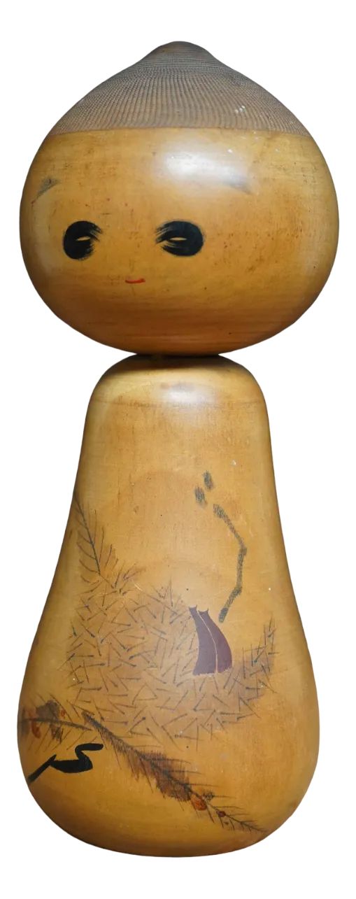 Vintage Sosaku Kokeshi in Chestnut by Watanabe Masao, Japan, 1960s ...