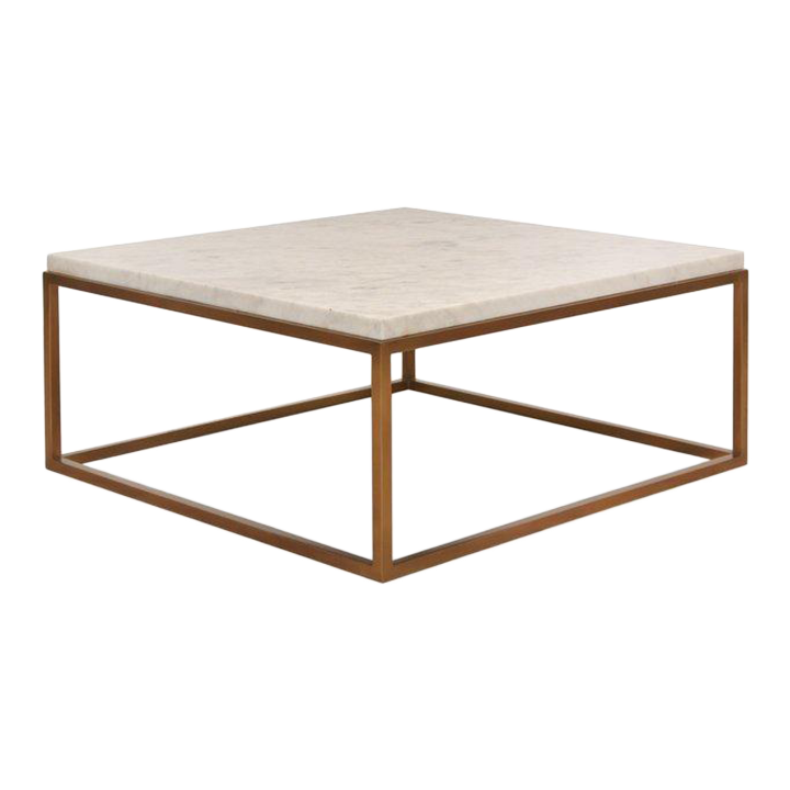 Restoration Hardware Modern Marble and Brass Coffee Table | Chairish