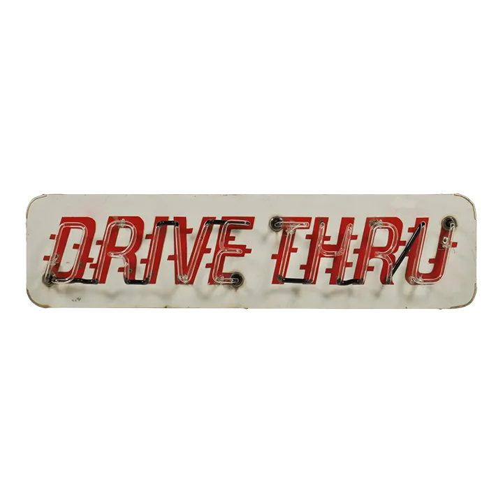 Authentic Vintage Drive Thru Neon Sign | Chairish