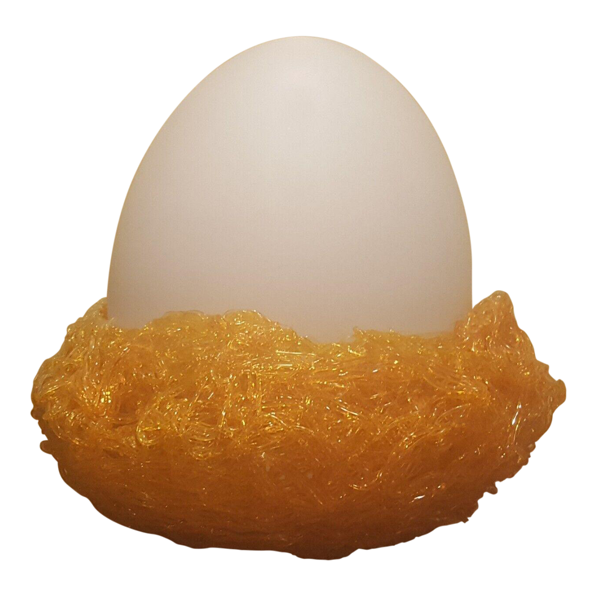 Sculptural Egg Table Lamp in Spaghetti Spun Lucite Nest 1970's | Chairish