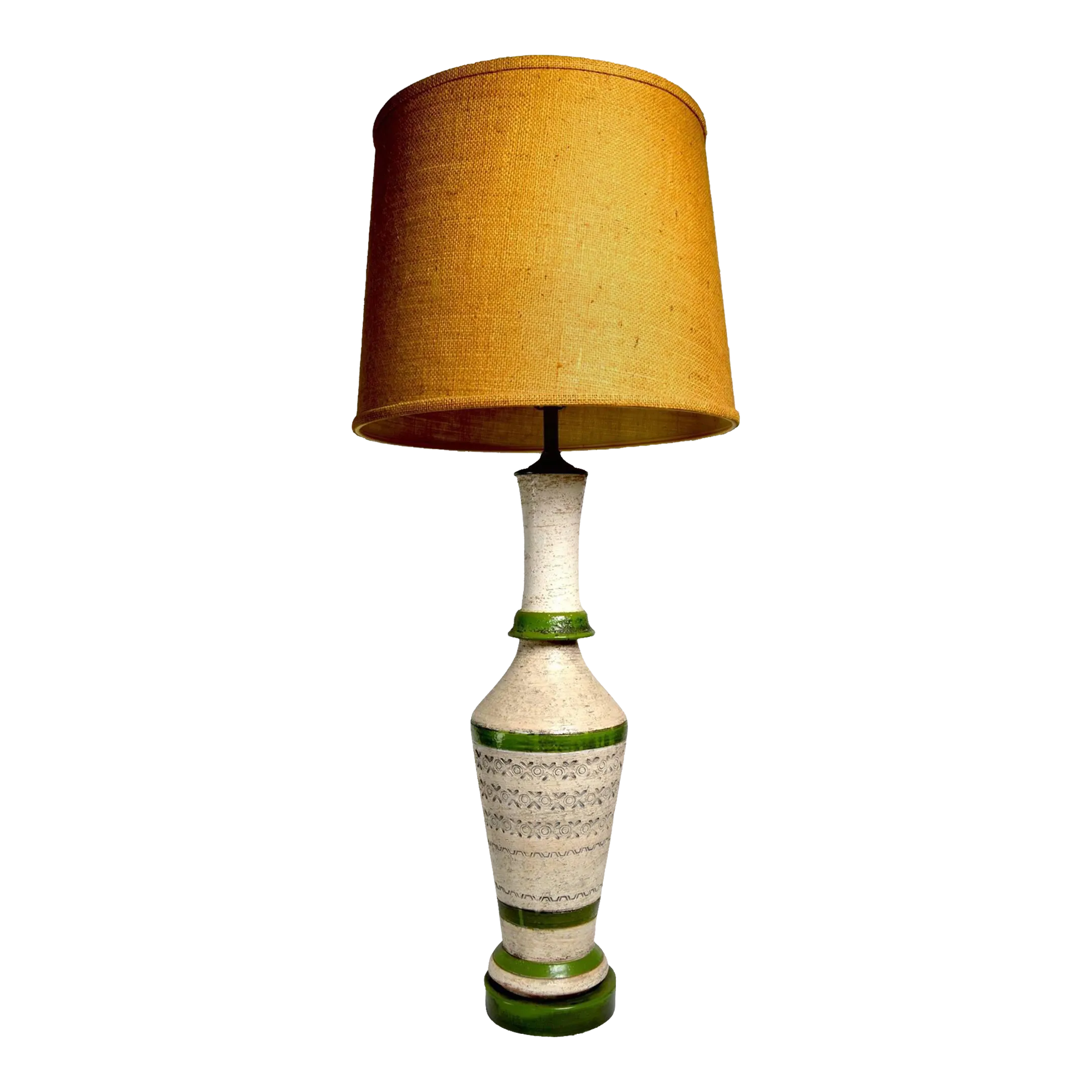 Raymor Bistosi Sgraffito Pottery Lamp | Chairish
