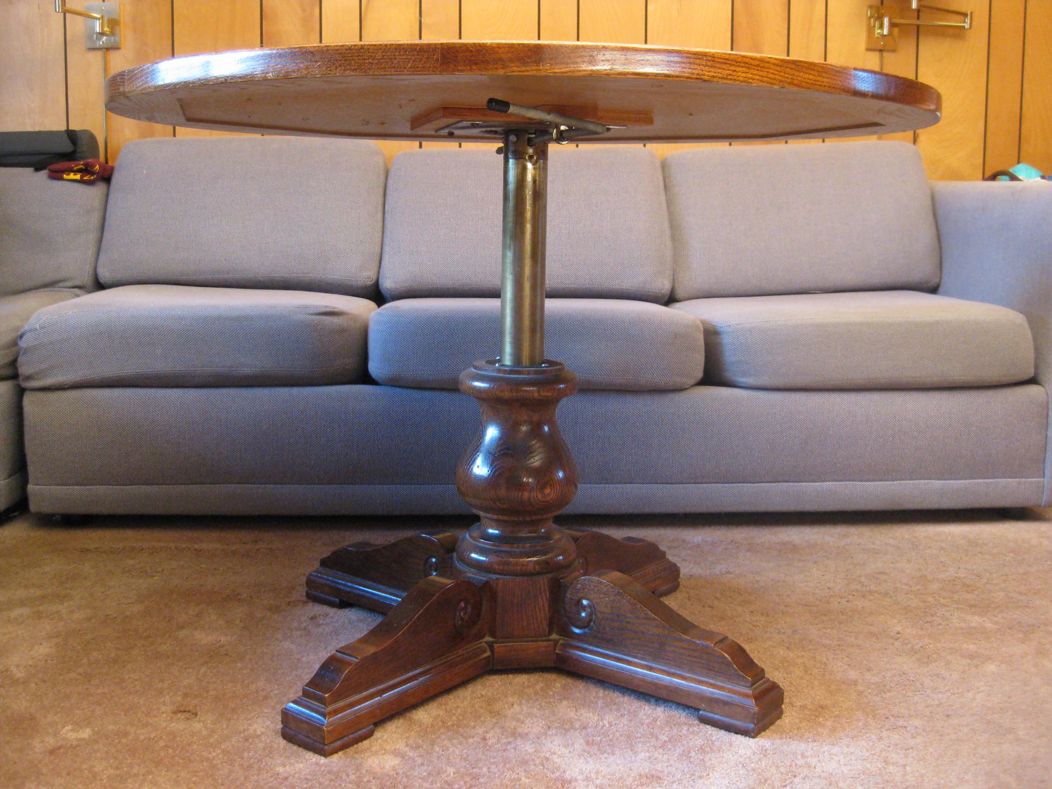 Adjustable High Low Round Coffee Dining Table