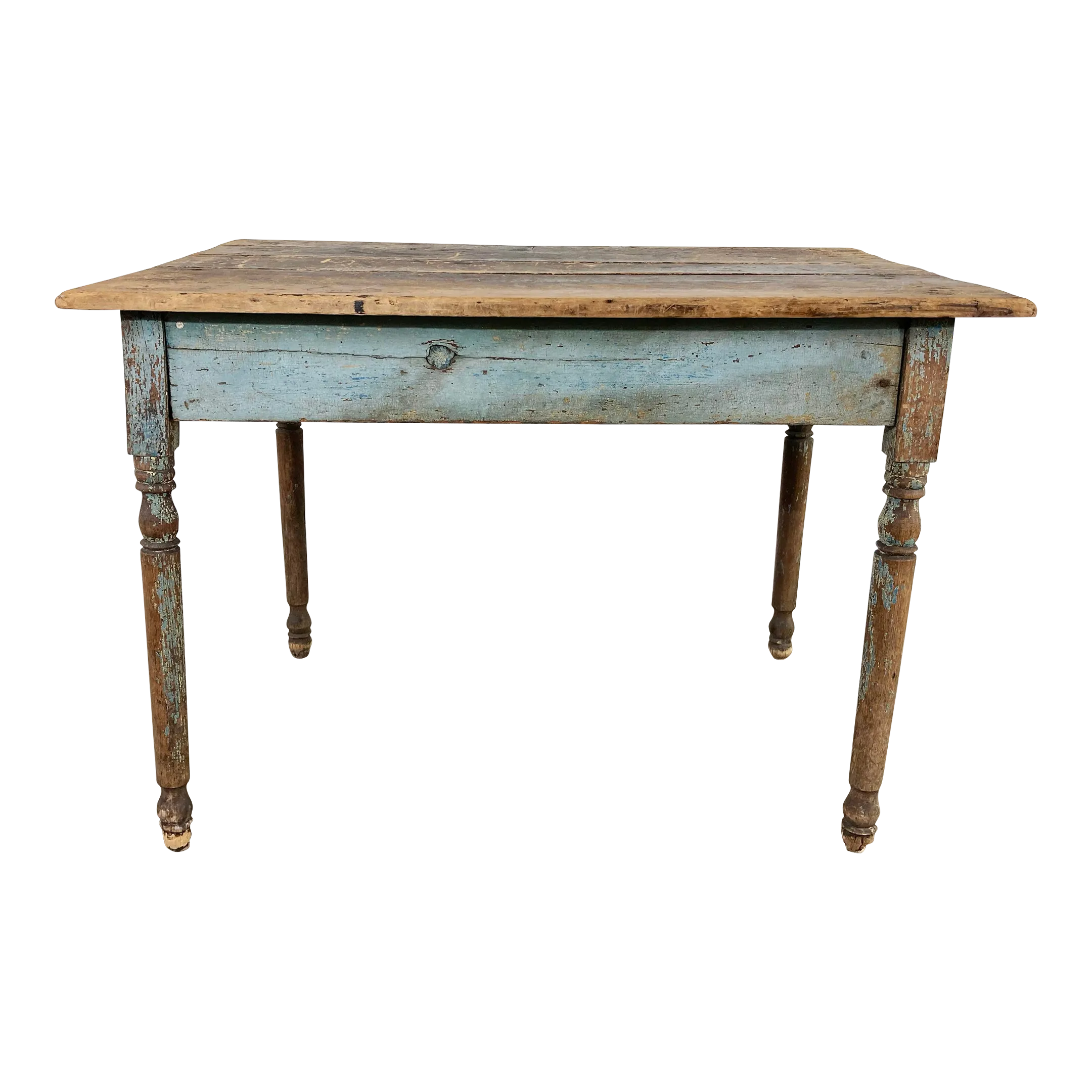 Antique French Blue Farmhouse Table | Chairish
