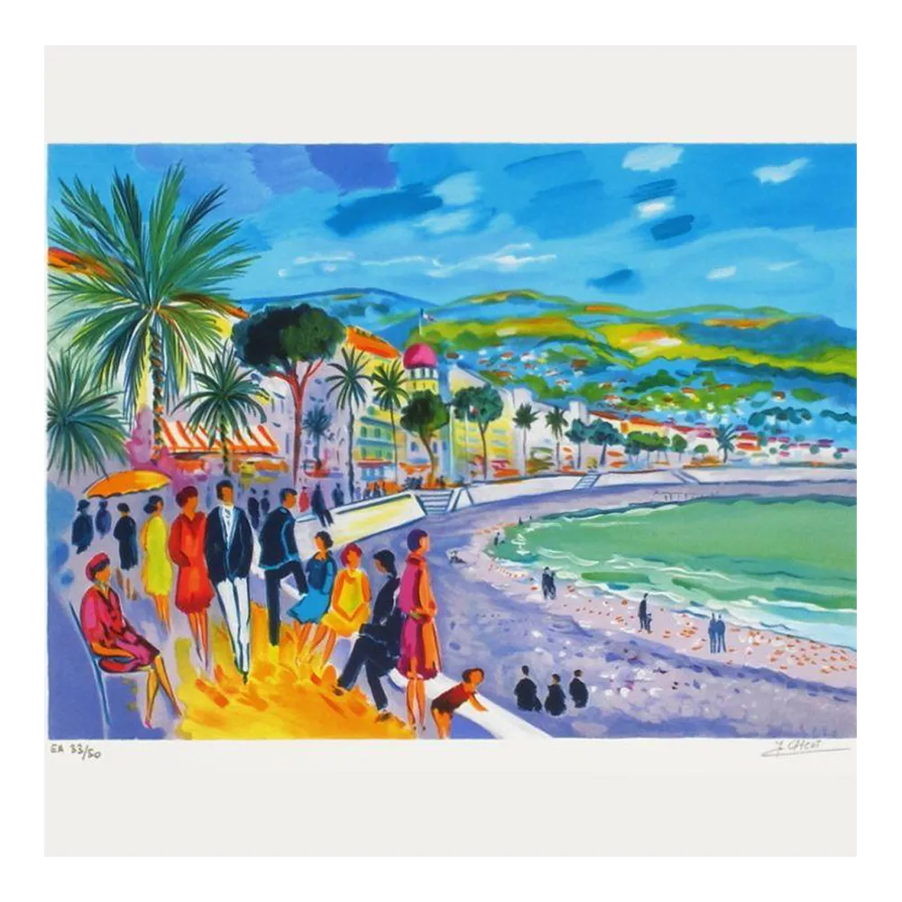 1990 Jean Claude Picot French Riviera Lithograph | Chairish