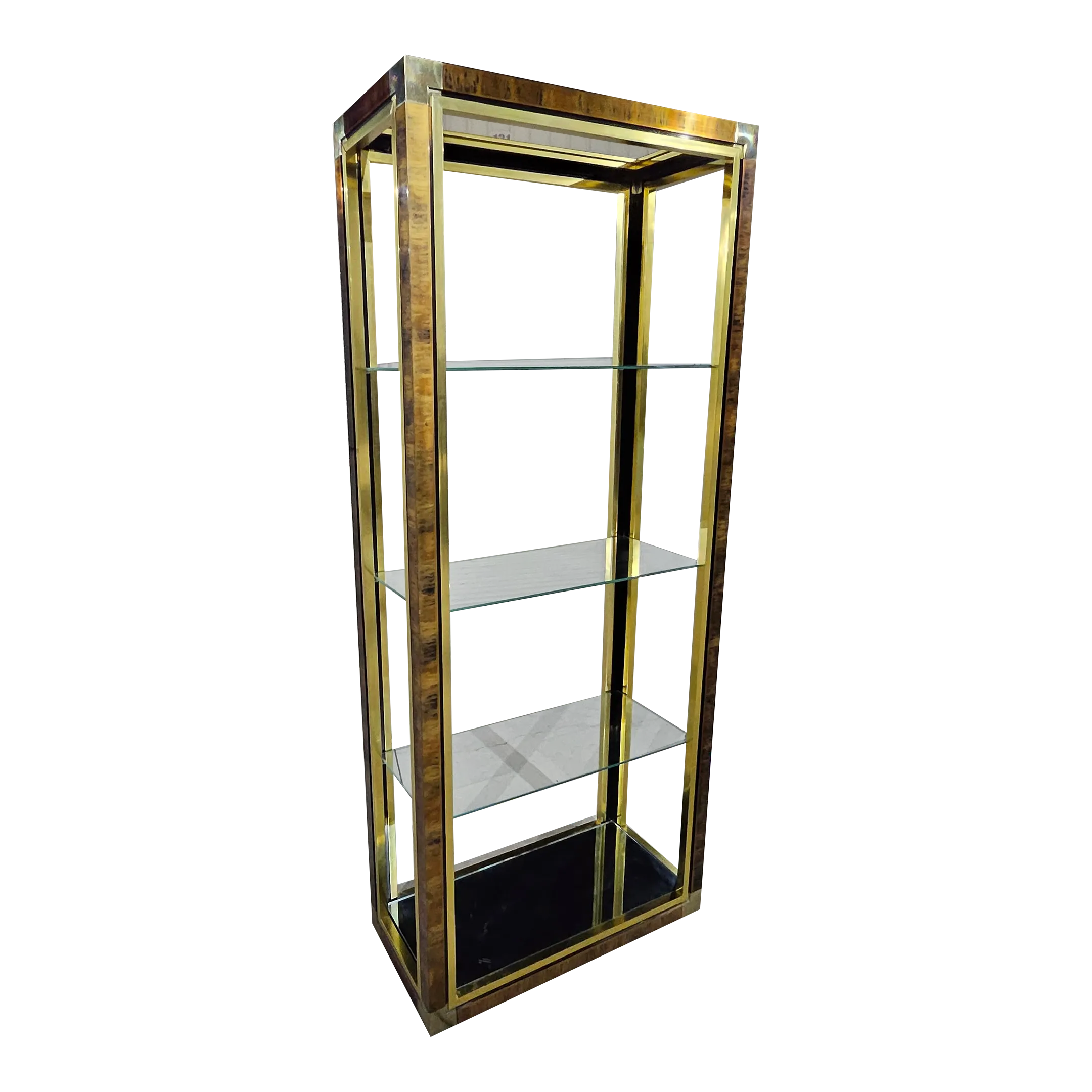 1980s Mastercraft Brass & Glass Display Case Etagere | Chairish
