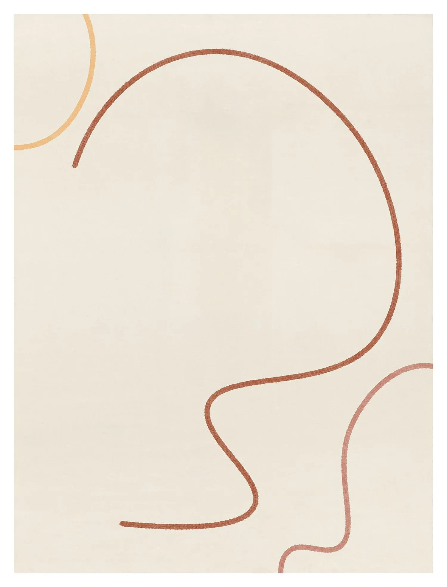 Minimalist Abstract Line Drawing in Warm Earth Tones 30" X 40" | Chairish