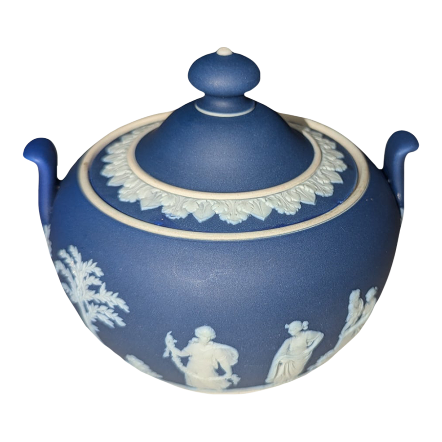 Late 19th Century Wedgwood Jasperware Sugar Box | Chairish