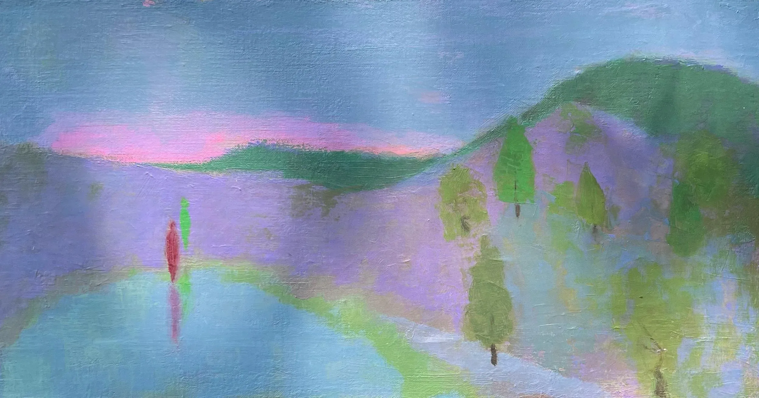 Vintage Ethereal Figurative Landscape Painting by Martin Friedman ...